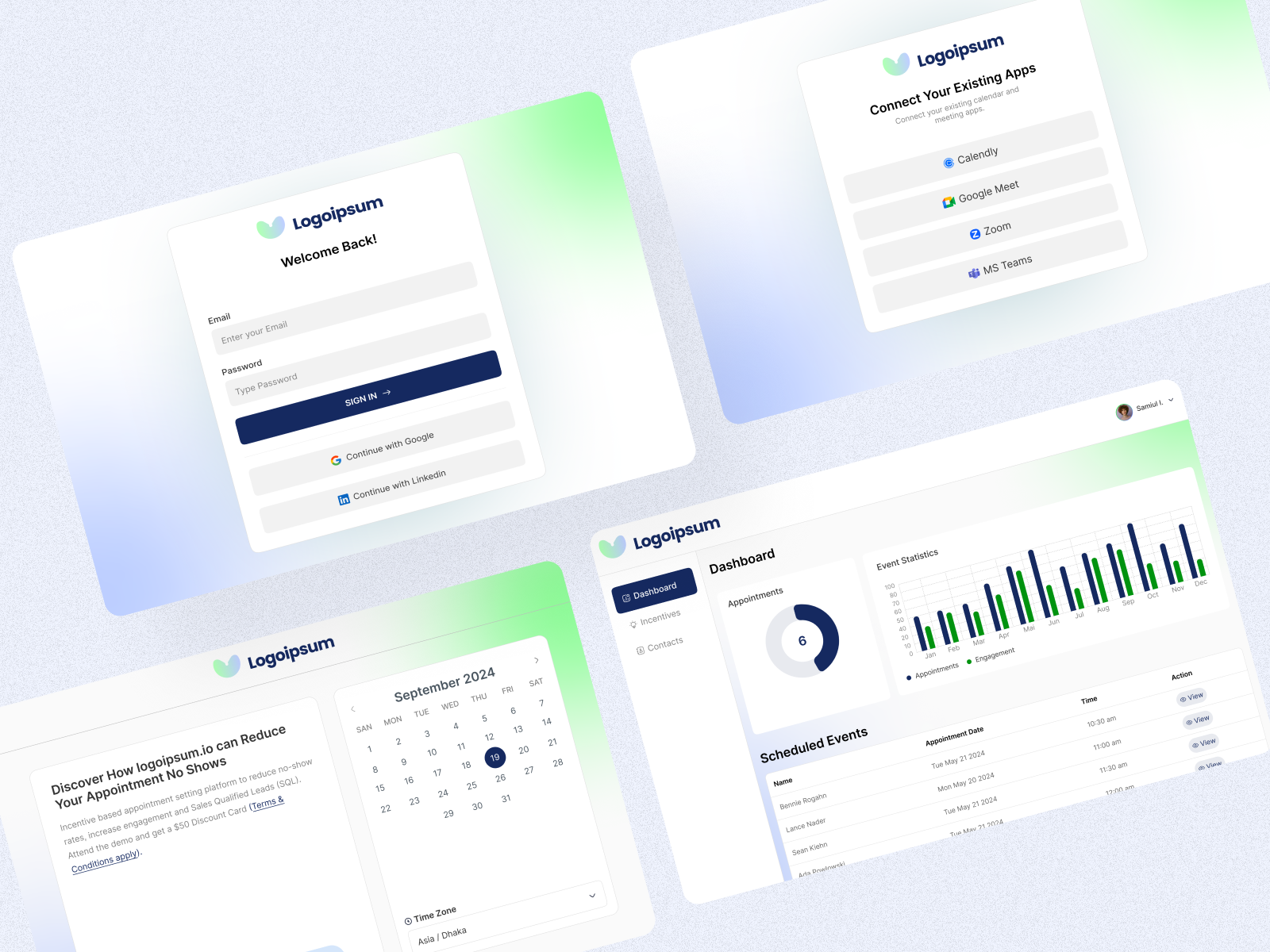 Meeting Scheduled Booking Web App UI by Samiul on Dribbble