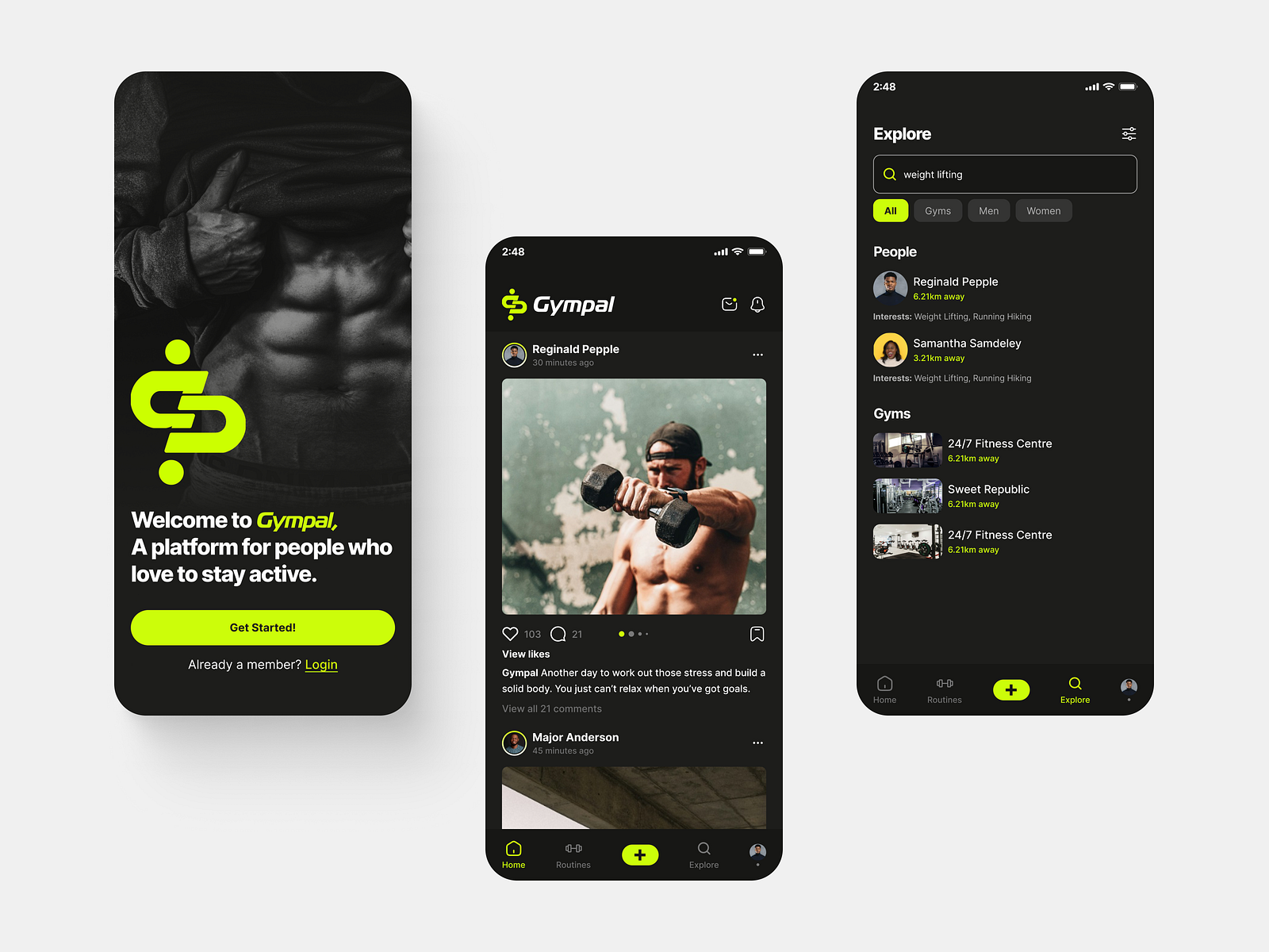 Gympal App Redesign by Reginald Pepple on Dribbble