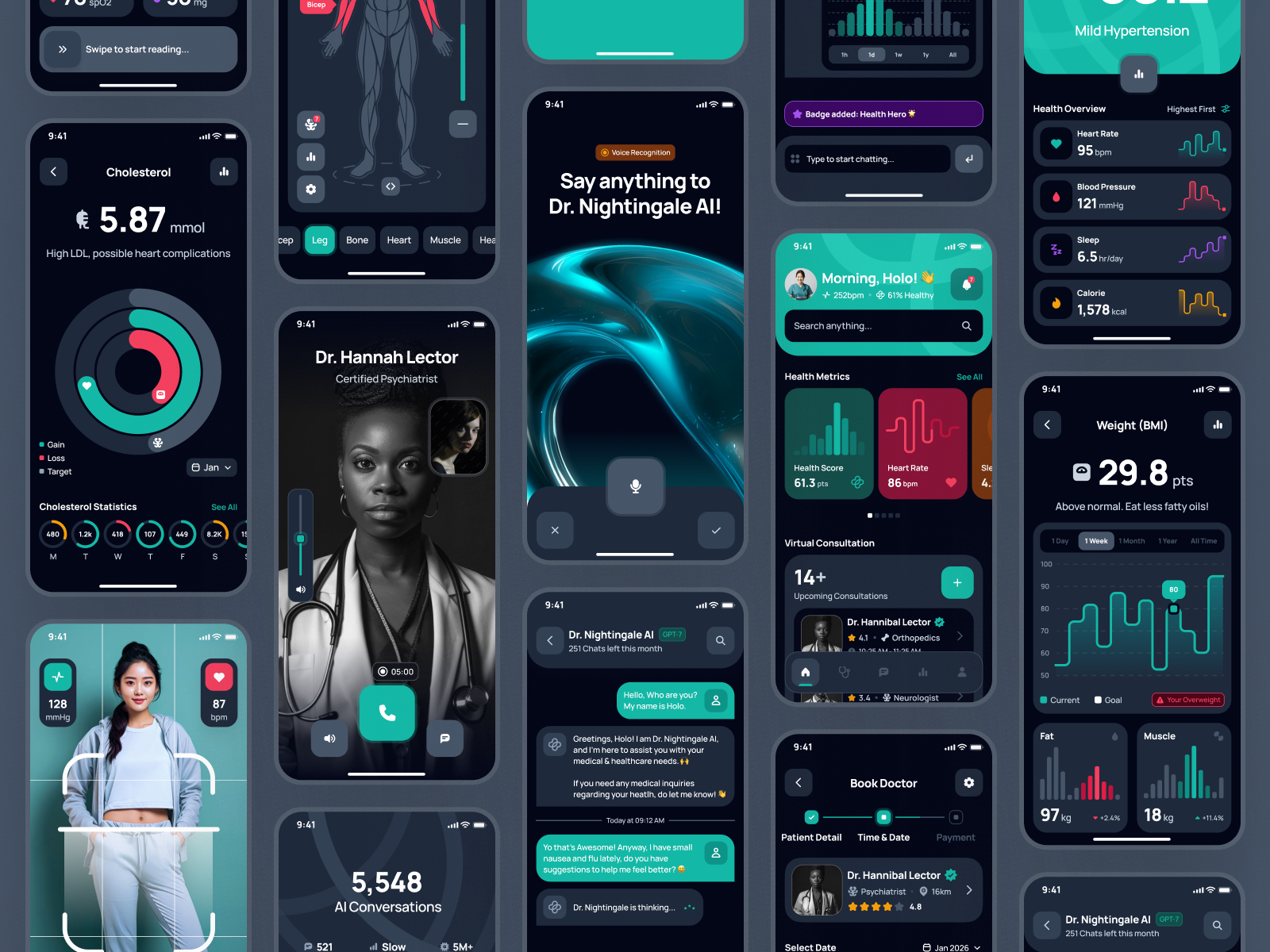 nightingale UI Kit: AI Medical & E-Pharmacy App | Smart UIUX by strangehelix for UI8 on Dribbble