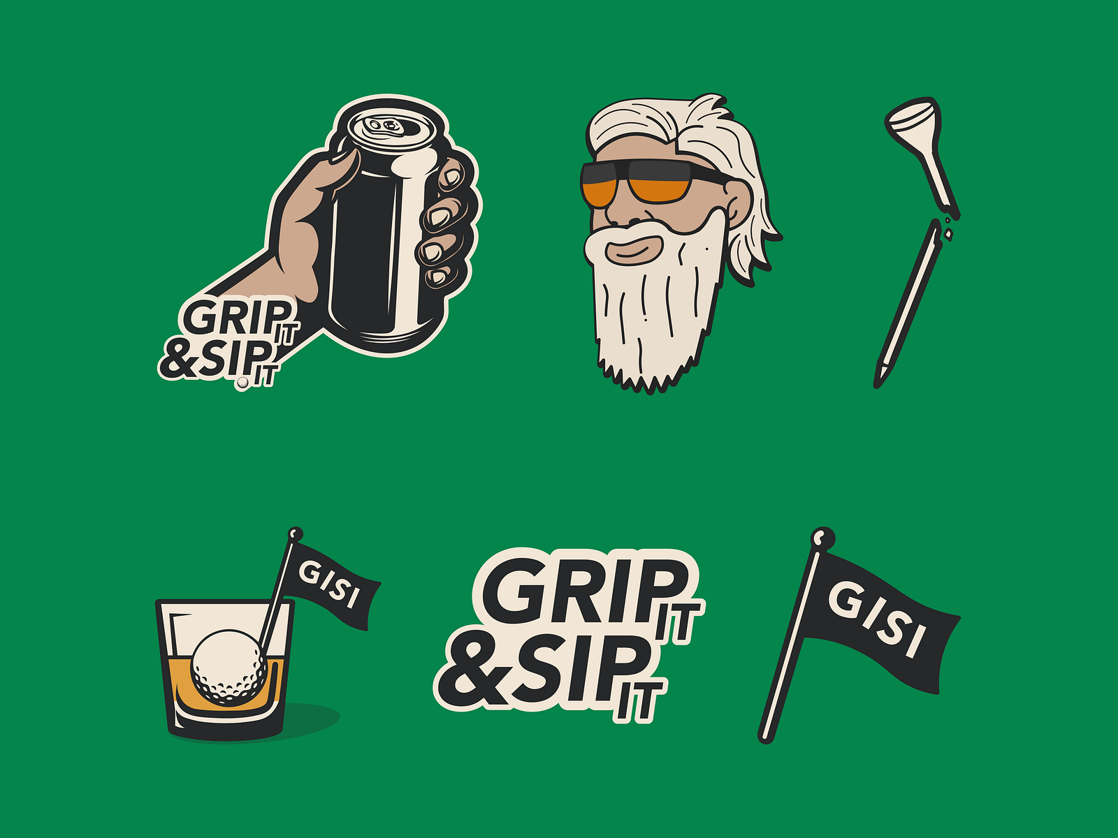 Grip It & Sip It Brand Assets by Austyn McFadden on Dribbble