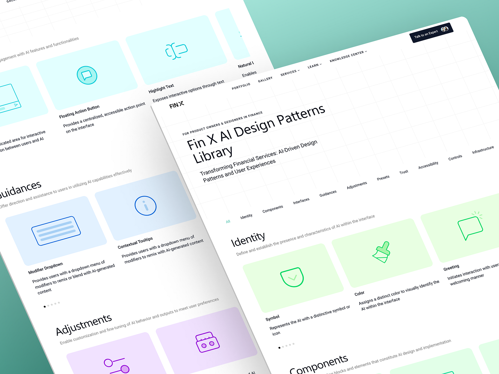 Fin X AI Design Patterns Library by Fin X on Dribbble