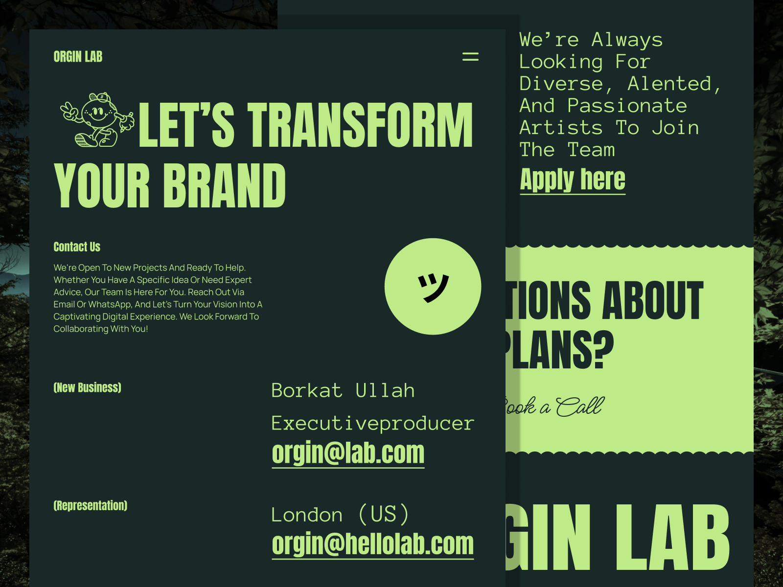 ORGIN LAB - Agency Website by Borkat Ullah on Dribbble