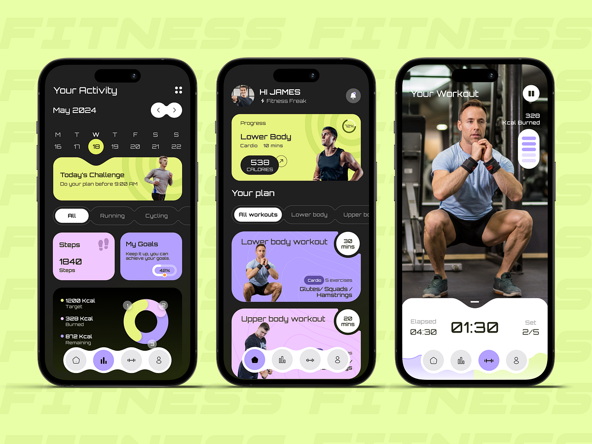 Fitness App UI by MQoS UI/UX for MultiQoS on Dribbble