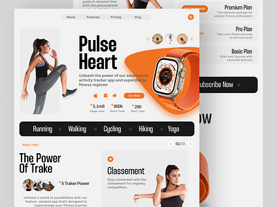 Activity Fitness Tracker Landing Page Website by Fatie ux on Dribbble