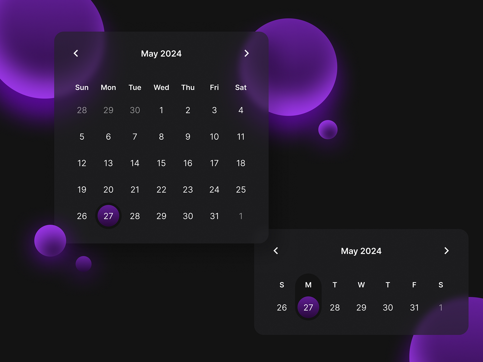 Calendar UI by Cintia on Dribbble