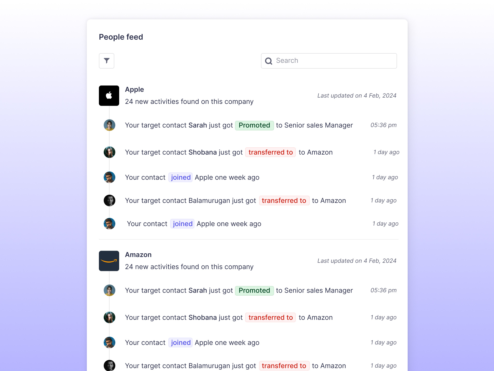 Browse thousands of Activity Feed images for design inspiration | Dribbble