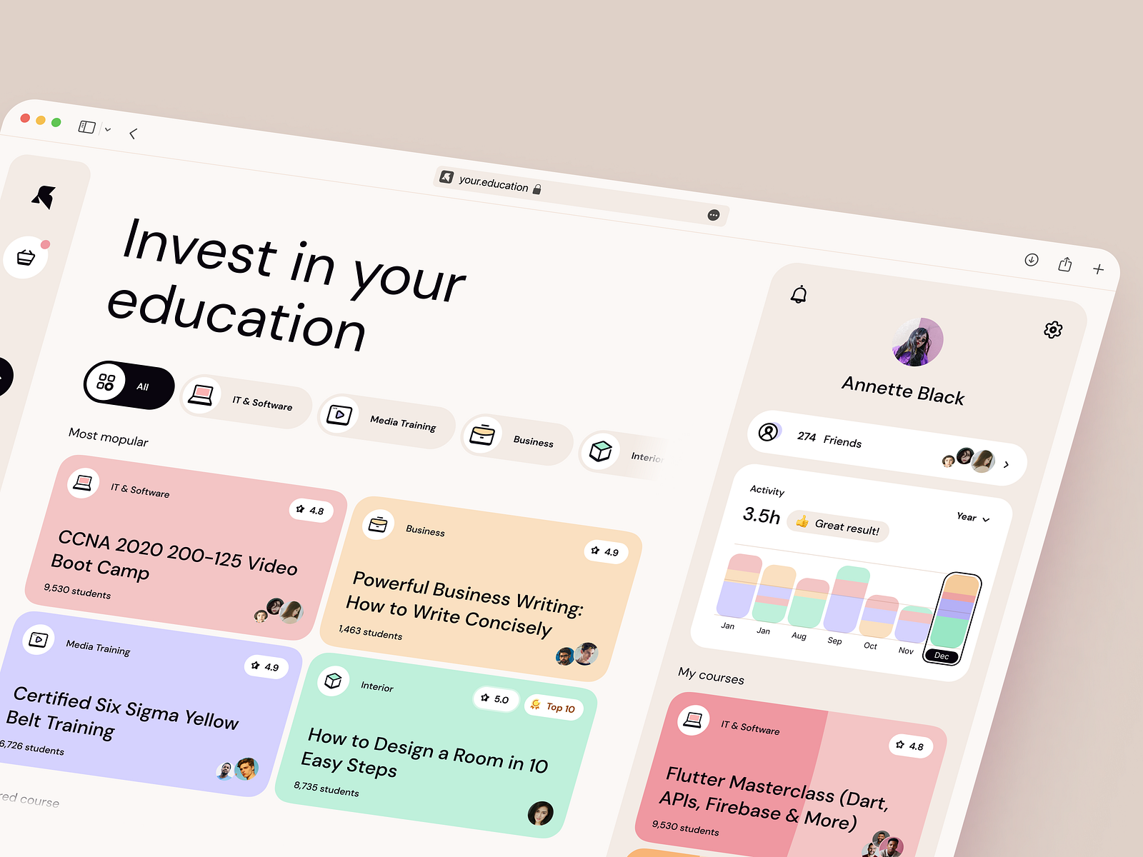 Online education - Web design by Anastasia Golovko on Dribbble