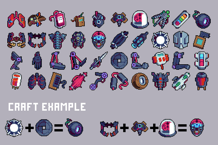 Implants For Cyberpunk 32 32 Pixel Icons By 2d Game Assets On Dribbble