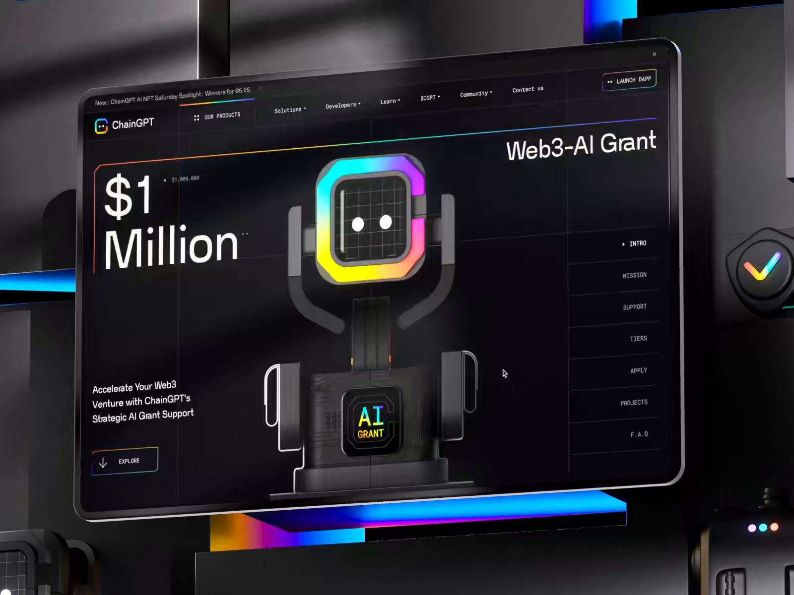 ChainGPT - Web3 AI Grant Landing by Sigma Software Design on Dribbble