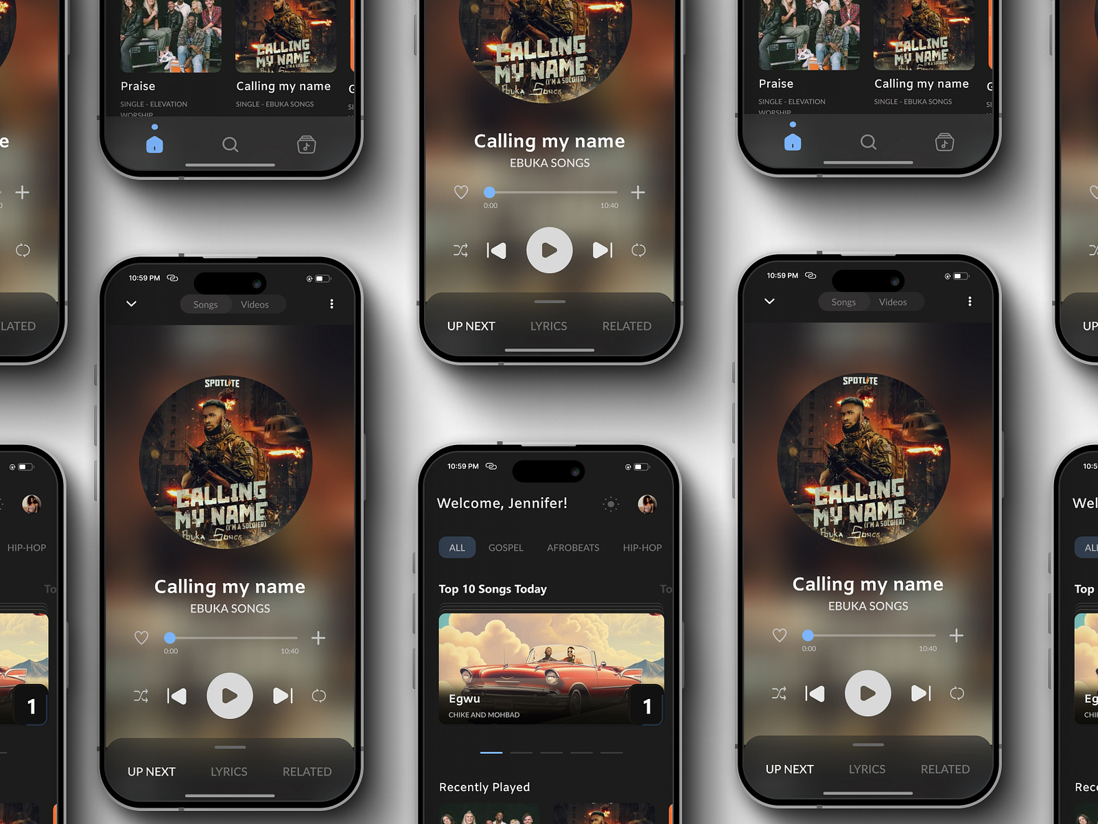 Music player UI Design by Jennifer Benedict on Dribbble