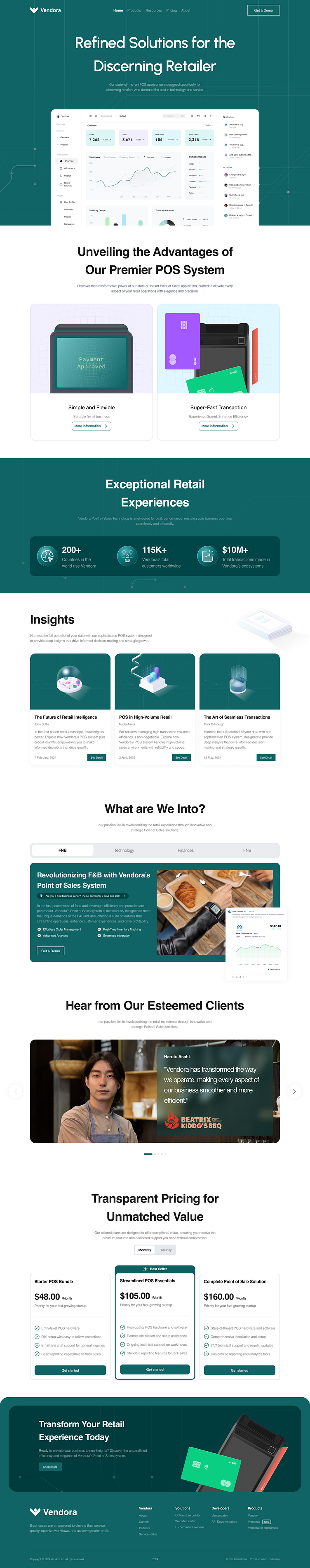 Pos Saas Marketing Landingpage By Vektora Uiux For Vektora On Dribbble