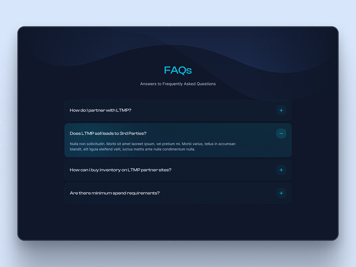 Browse thousands of Faq Section images for design inspiration | Dribbble