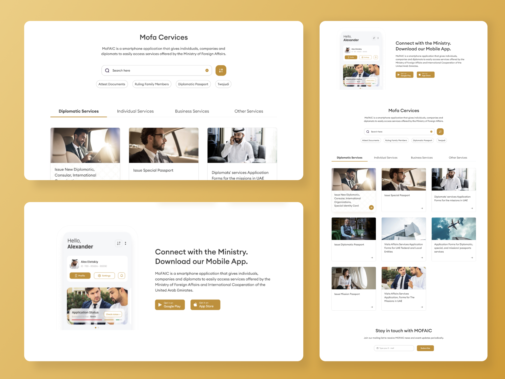 UAE Ministry website design by Alex E for ileks on Dribbble