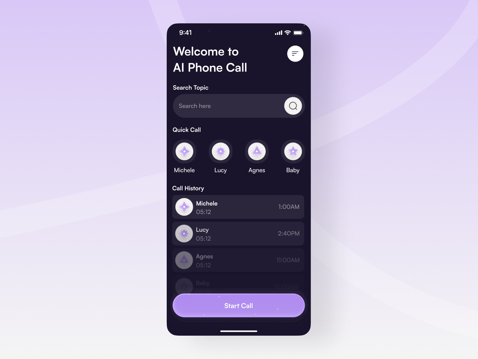 AI Phone Call - Mobile App Design by Mochammad Naufal 🦅 for Orenji ...