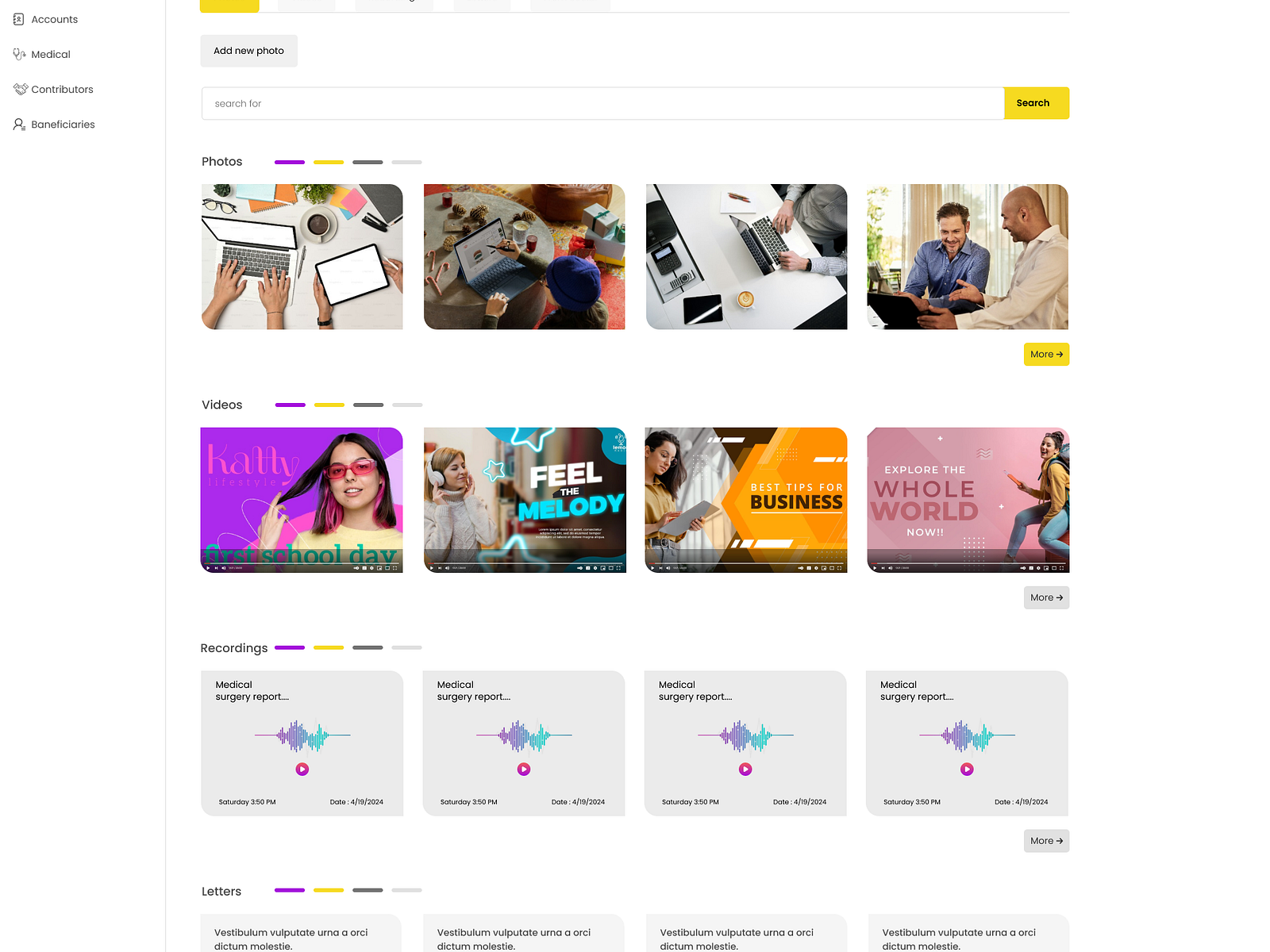 Memory page design. by Yeasin on Dribbble