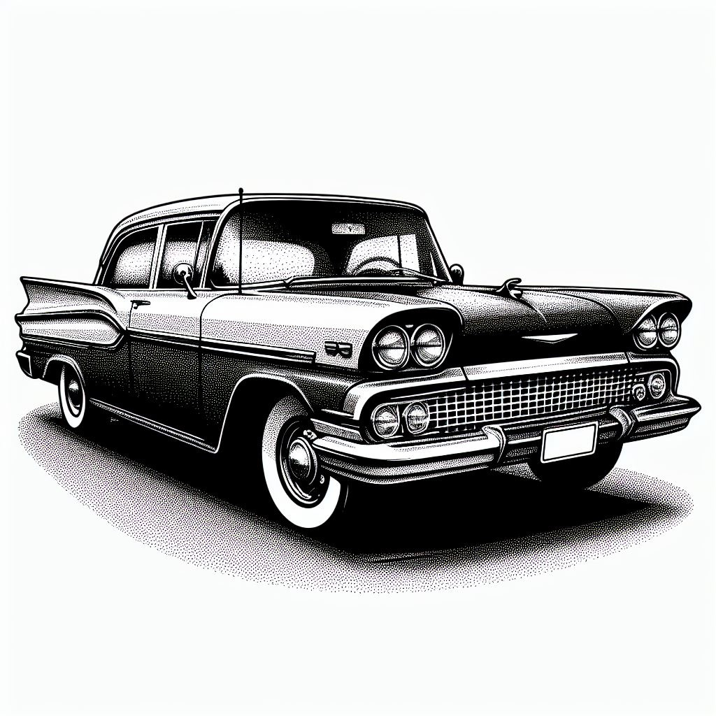 Vintage Charm: Retro Car in Pointillism by Omar Attioui on Dribbble