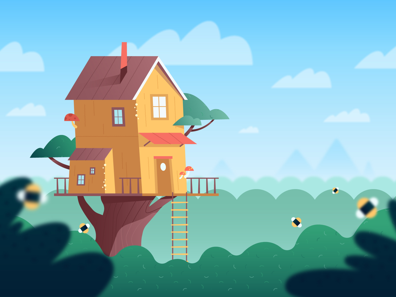 Treehouse by BagelDog on Dribbble