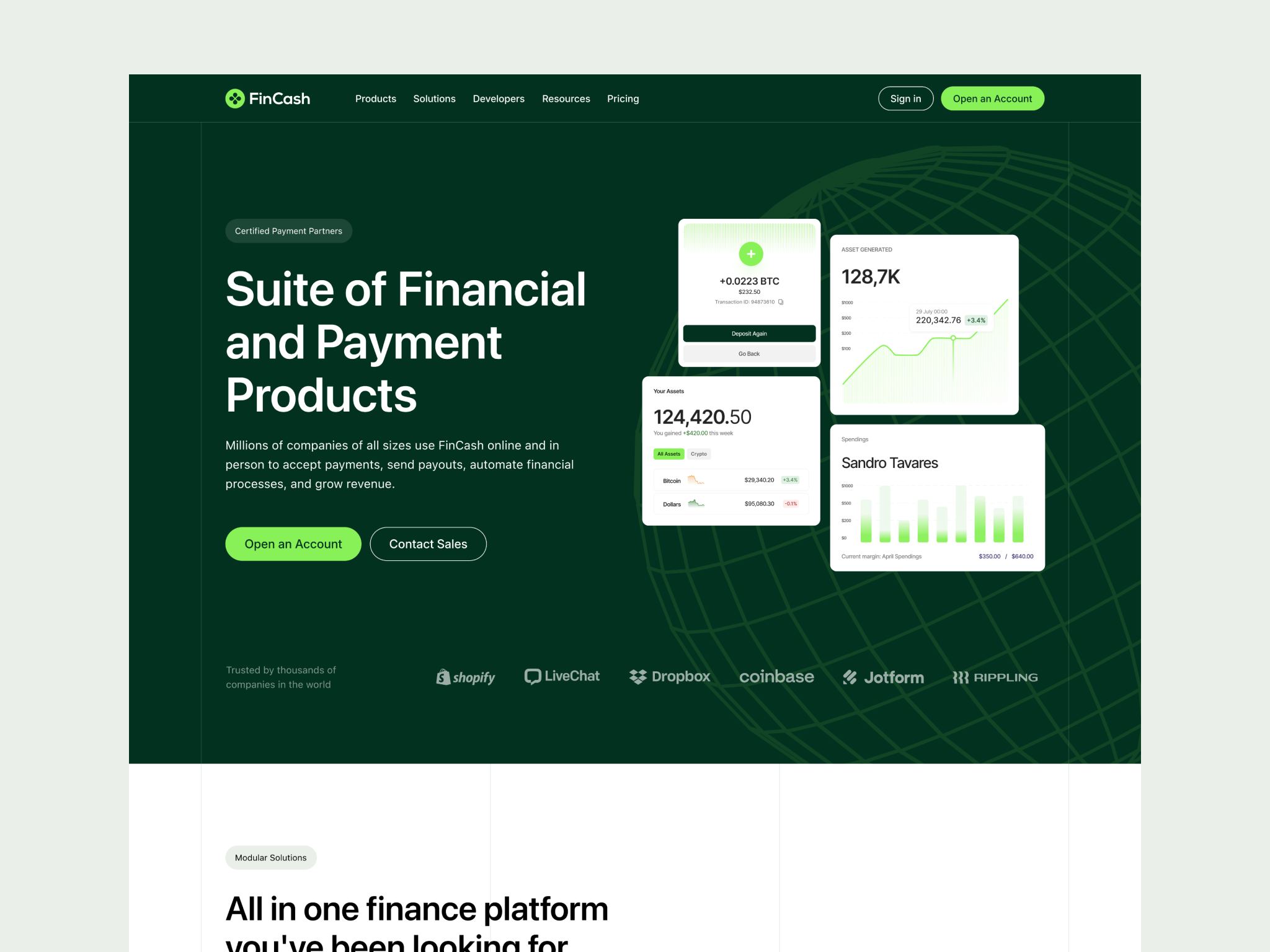 Fintech Landing Page | Grid by Ayush Jangra for Bruvvv on Dribbble