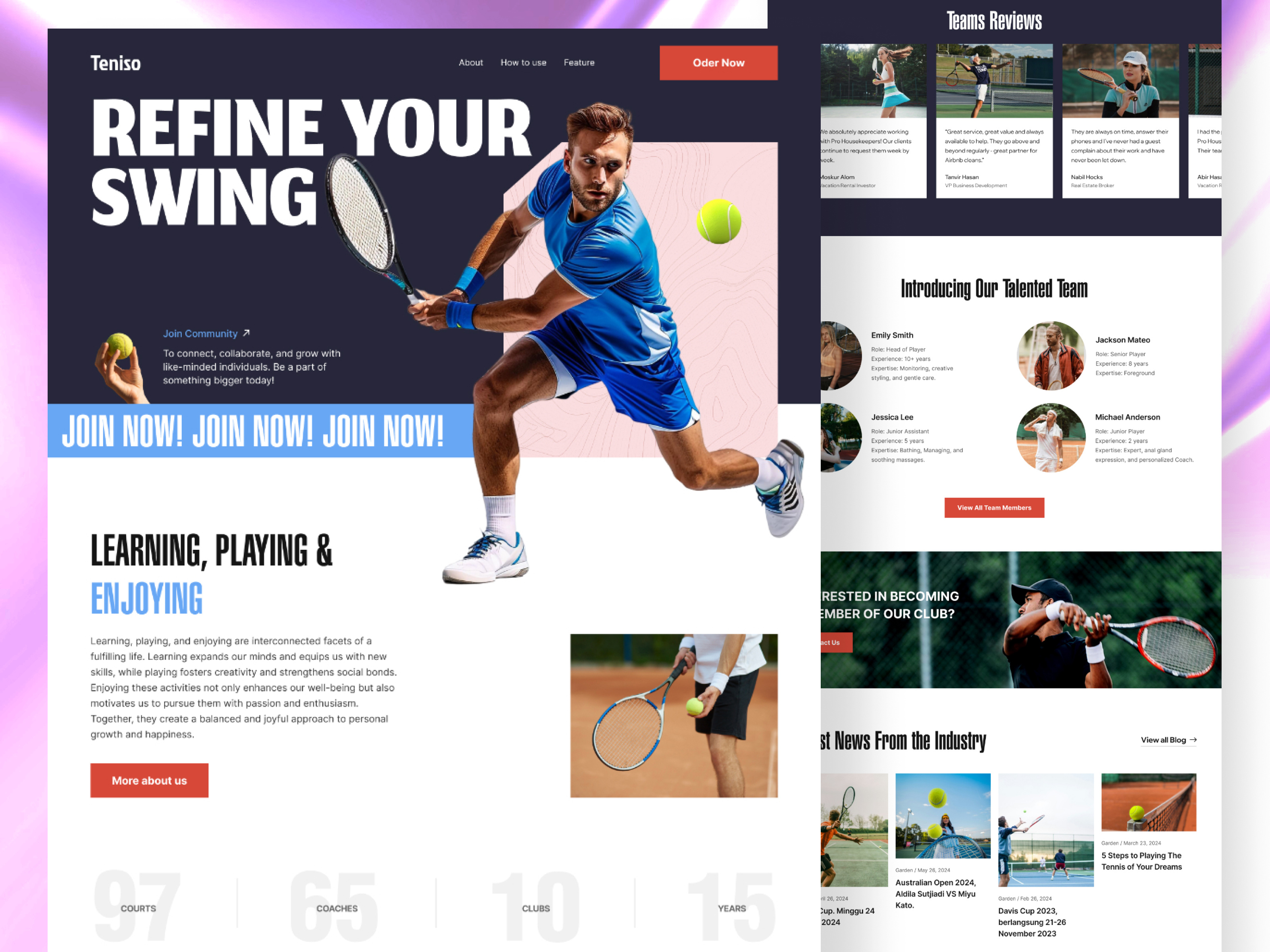 Tennis Website- Landing Page UI Design by Arham Techpro - UI/UX Design ...