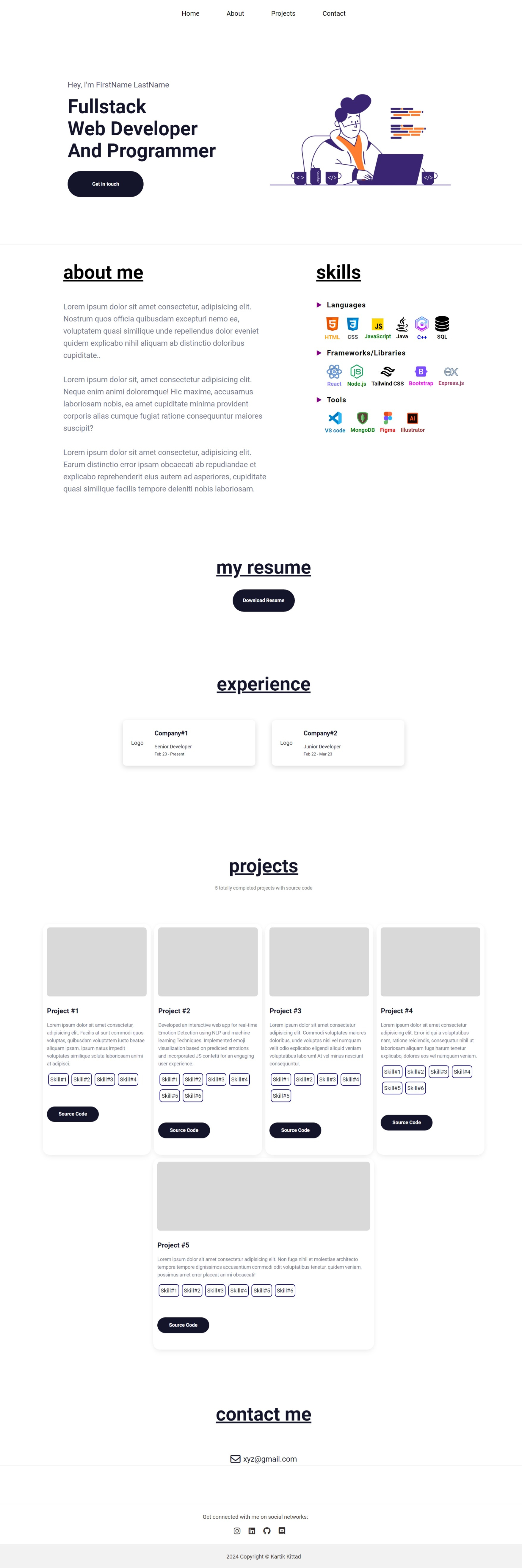 Personal Responsive Web Portfolio | Live Website by Kartik Kittad on ...
