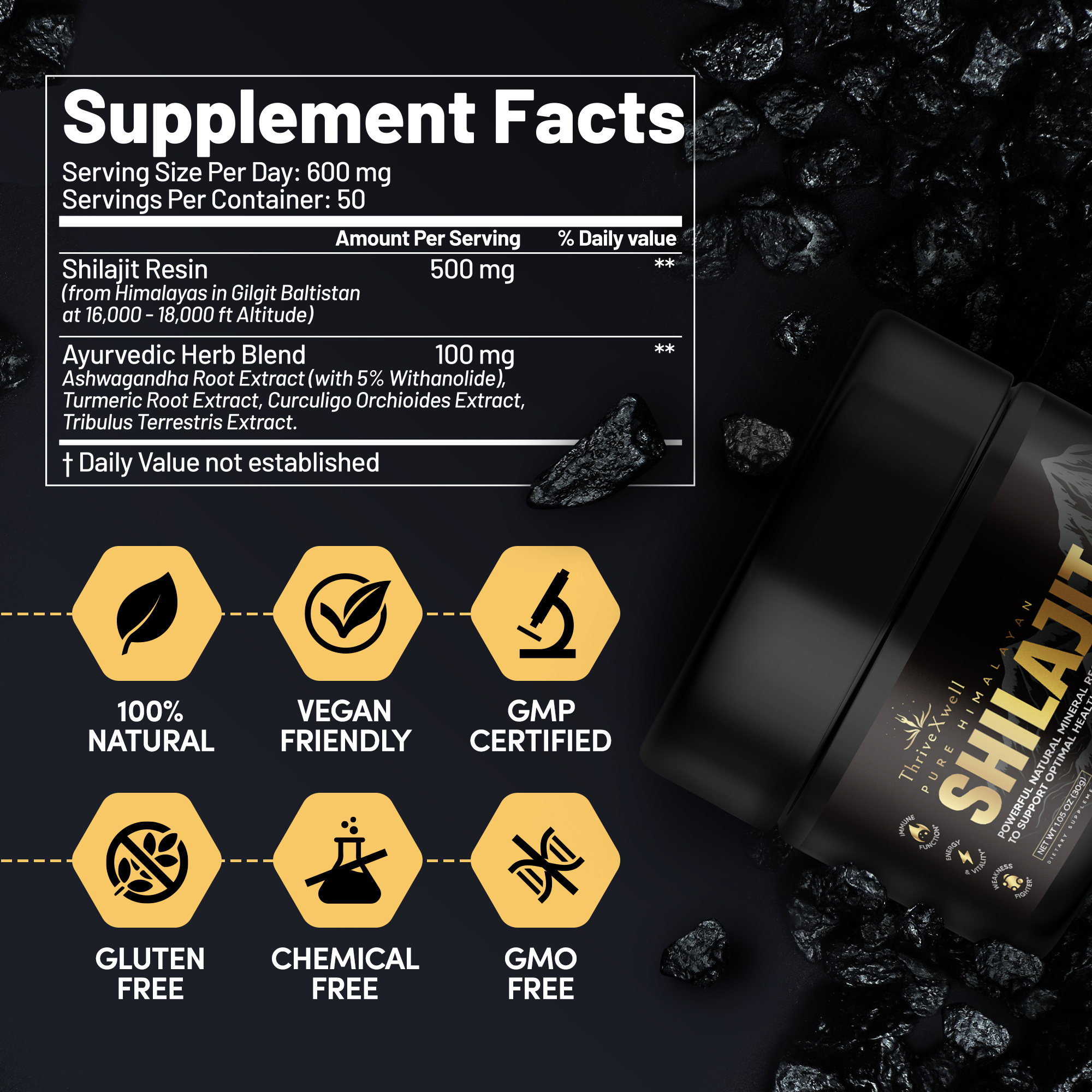 Shilajit Supplement Branding & Packaging Design by Pixels Studio on ...