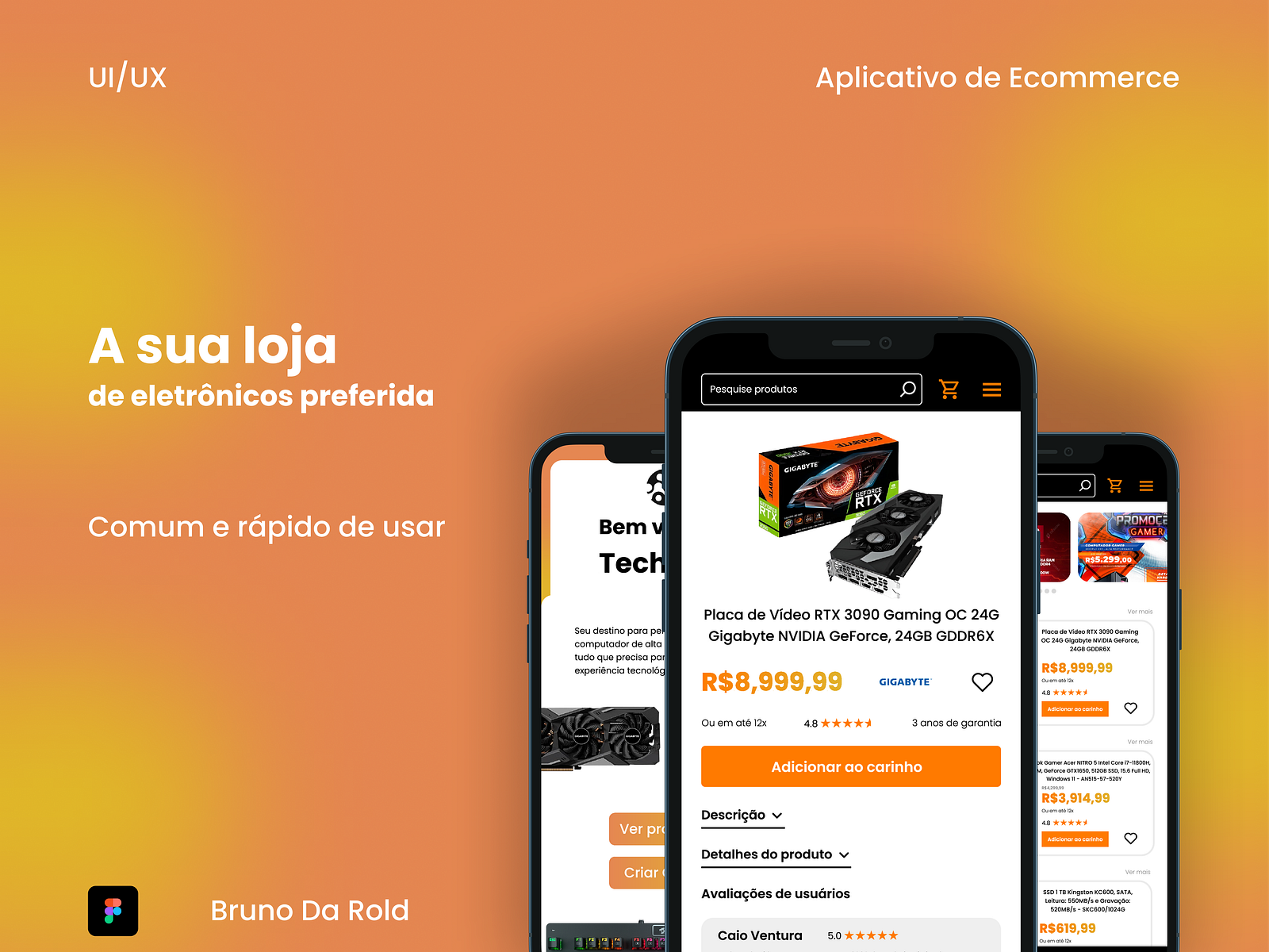 UI Design de Aplicativo de Ecommerce - Completo by Bruno Da Rold on ...