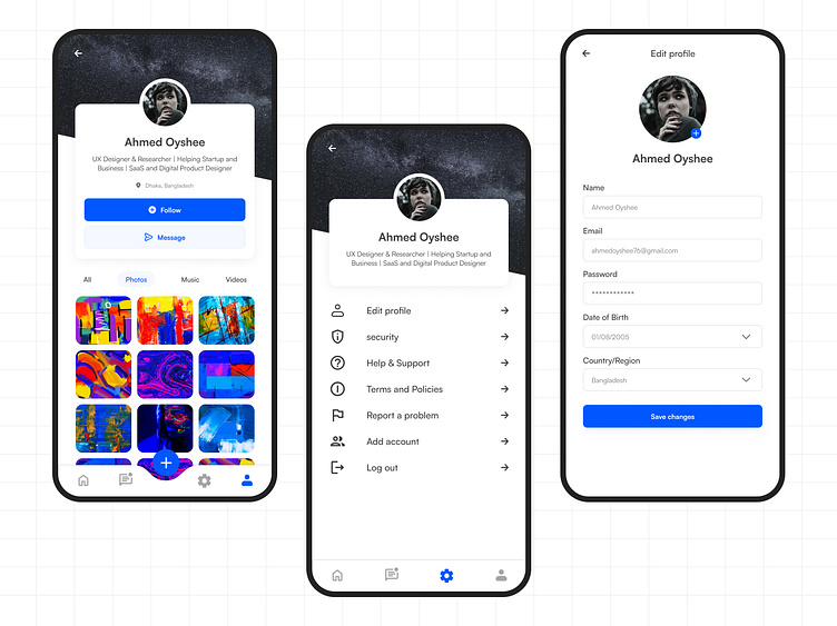 User Profile Design by Kamrul Islam Maruf on Dribbble