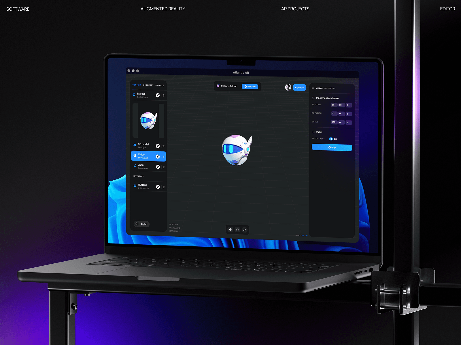 Atlantis AR: AR Editor by Vlad Goncharov for Flatonica on Dribbble