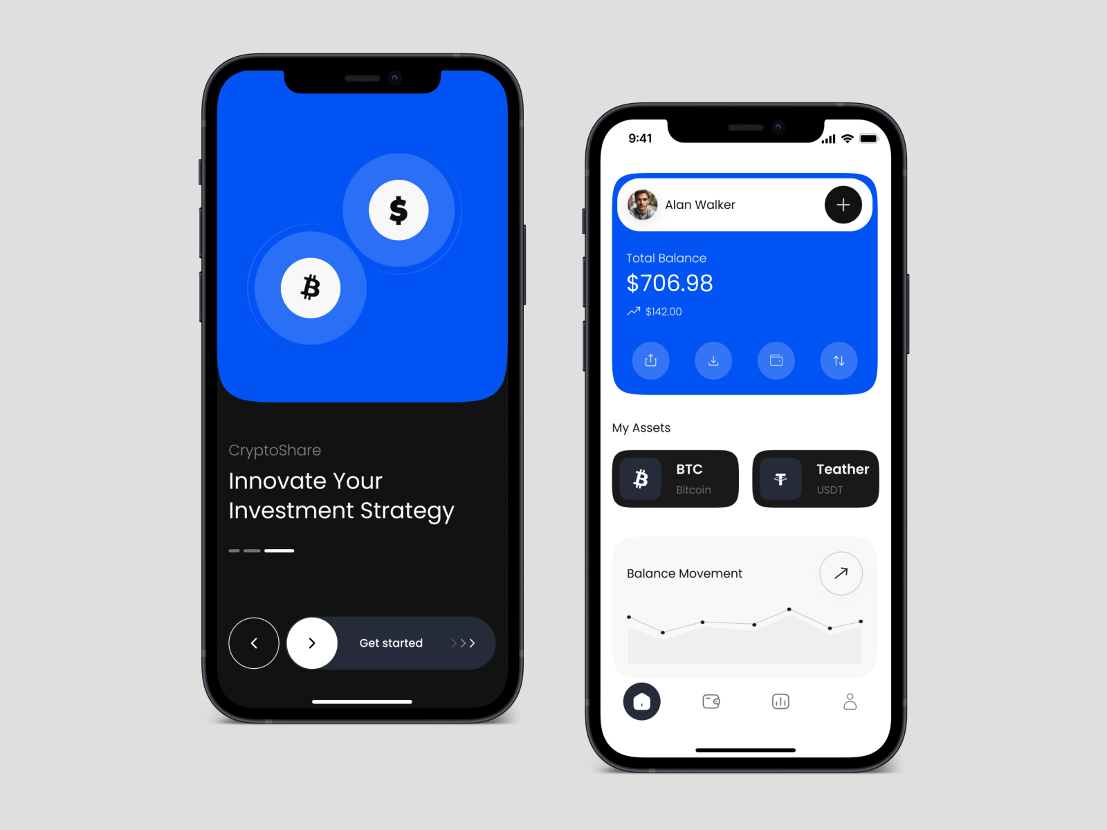 CryptoShare - Minimal IOS App Design by TJCG on Dribbble