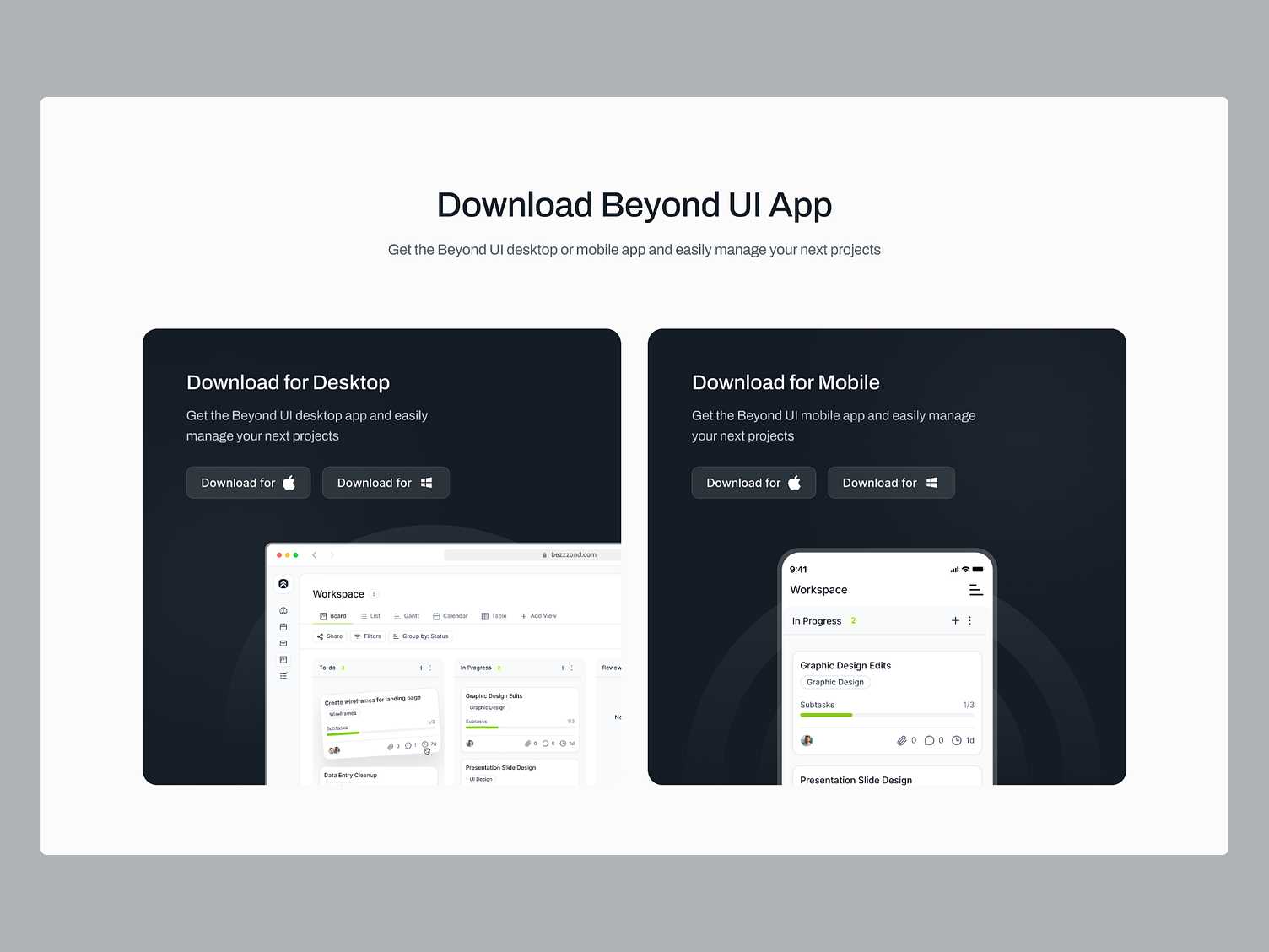 Download App Section UI by Beyond UI on Dribbble