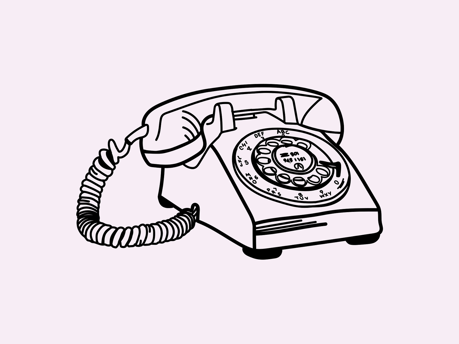Drawing - Vintage Landline Telephone by Kavindu Achintha on Dribbble