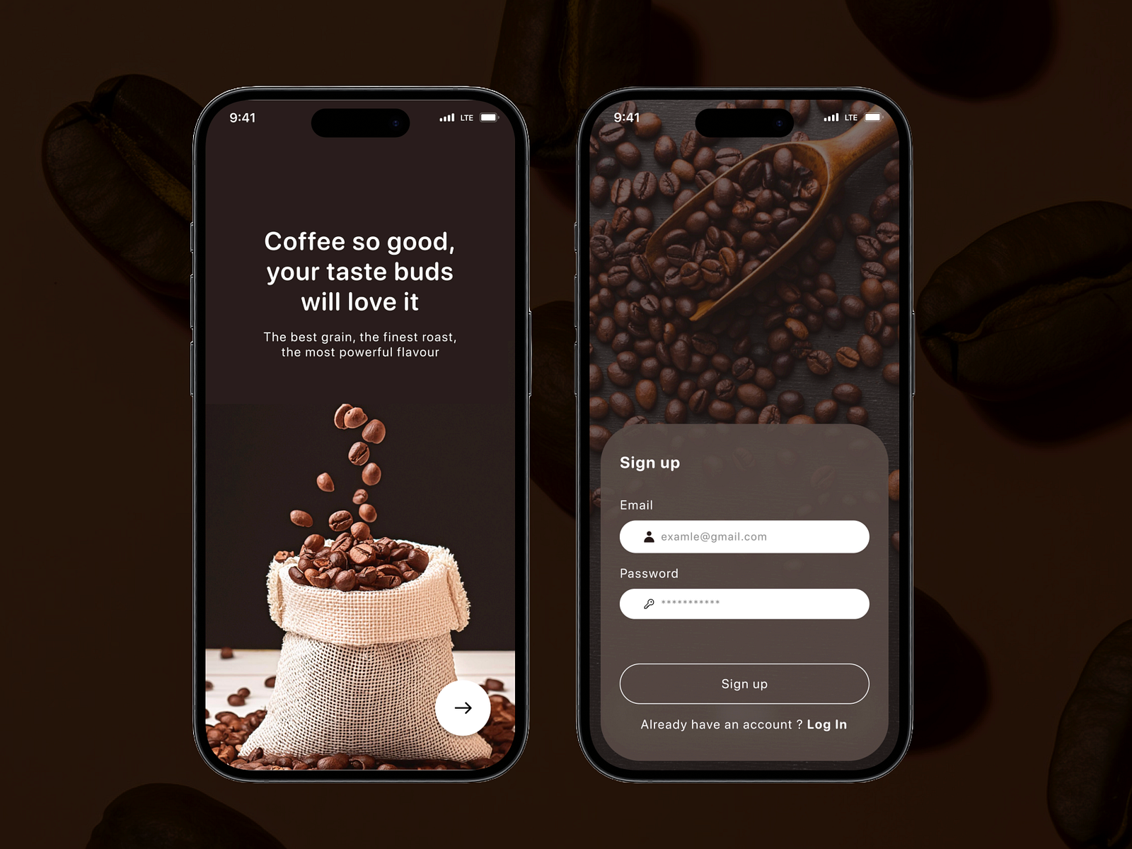 Coffee Onboarding Screen by Sonal Chauhan on Dribbble