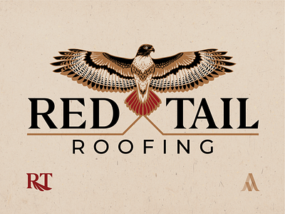 Illustrative Hawk Roofing Logo by Andrea Maxwell on Dribbble