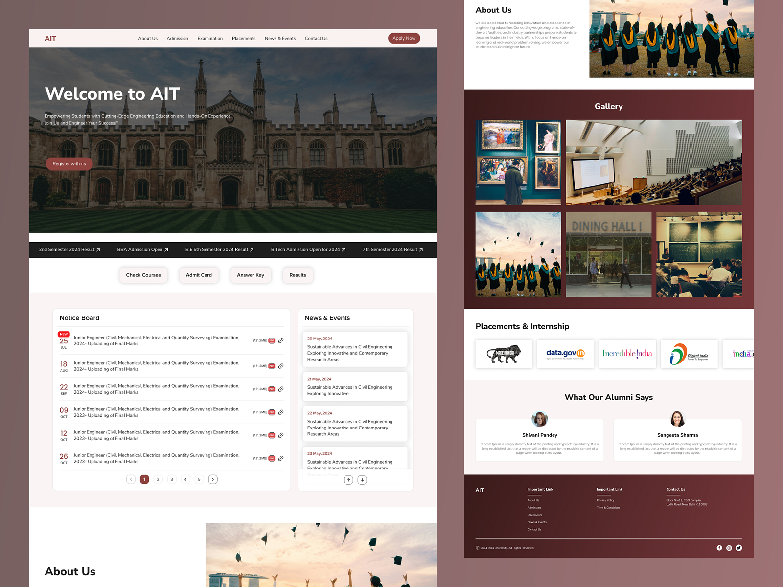 Engineering College Website Design by Sonali Saraswat on Dribbble