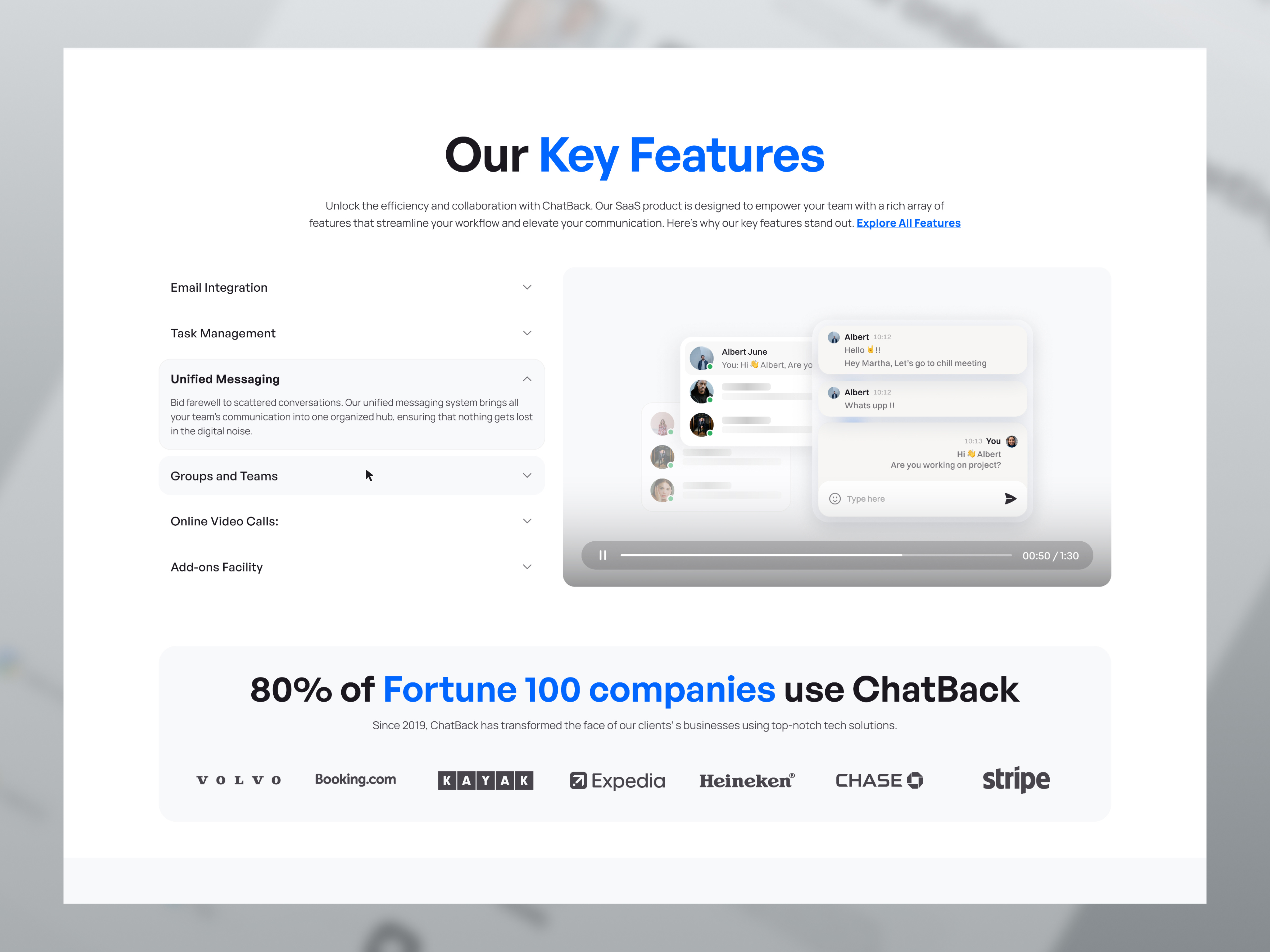 Chatback - EMS Software Website by MindInventory UI/UX for ...