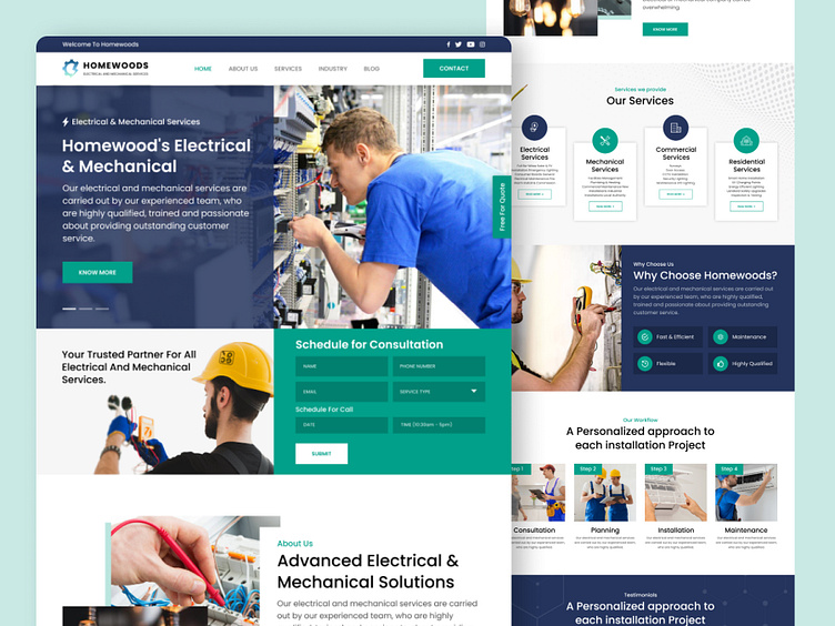 Electrical & Mechanical Service Website Design by Deeya Sur on Dribbble
