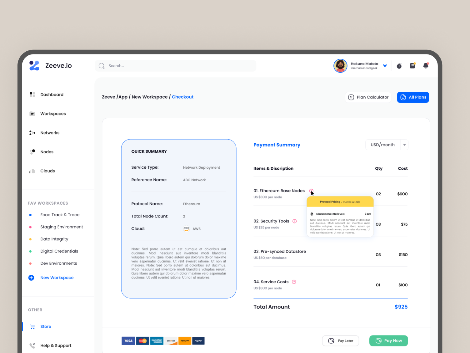 Blockchain Cost Calculator UI & UX : Calculate cost for nodes. by Neel ...