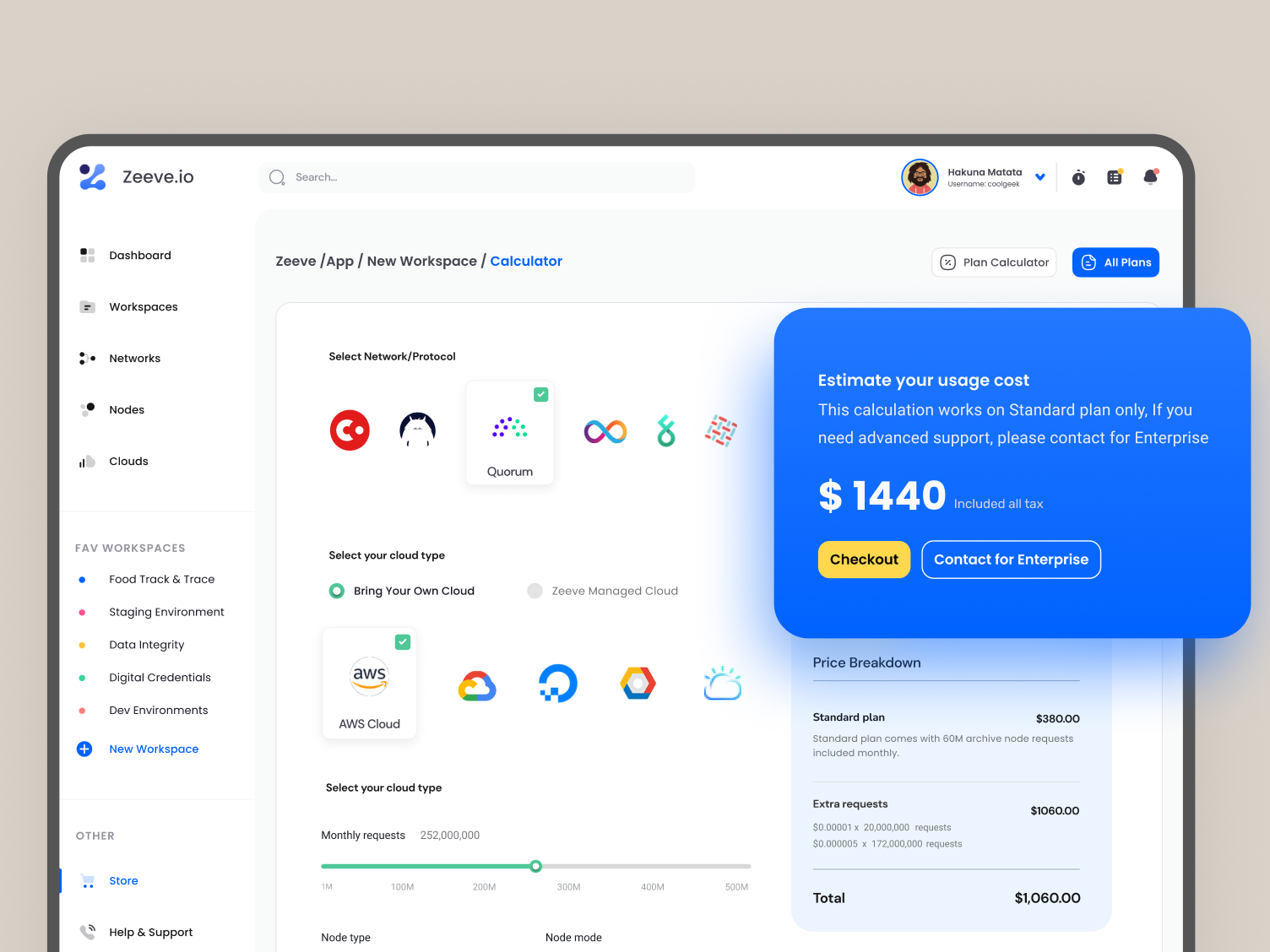 Blockchain Cost Calculator UI & UX : Calculate cost for nodes. by Neel ...