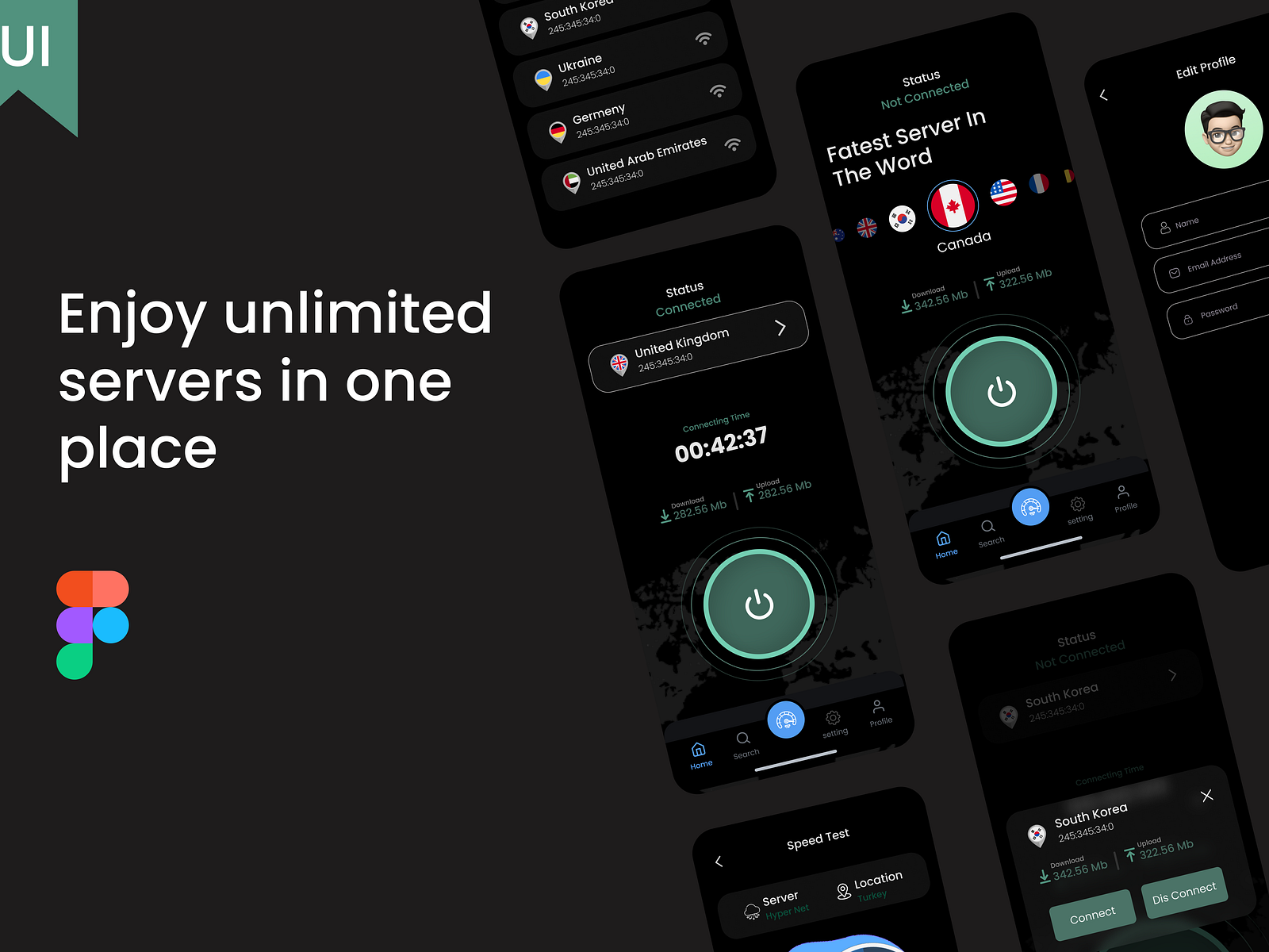 vpn ui design by Junaid Khan on Dribbble