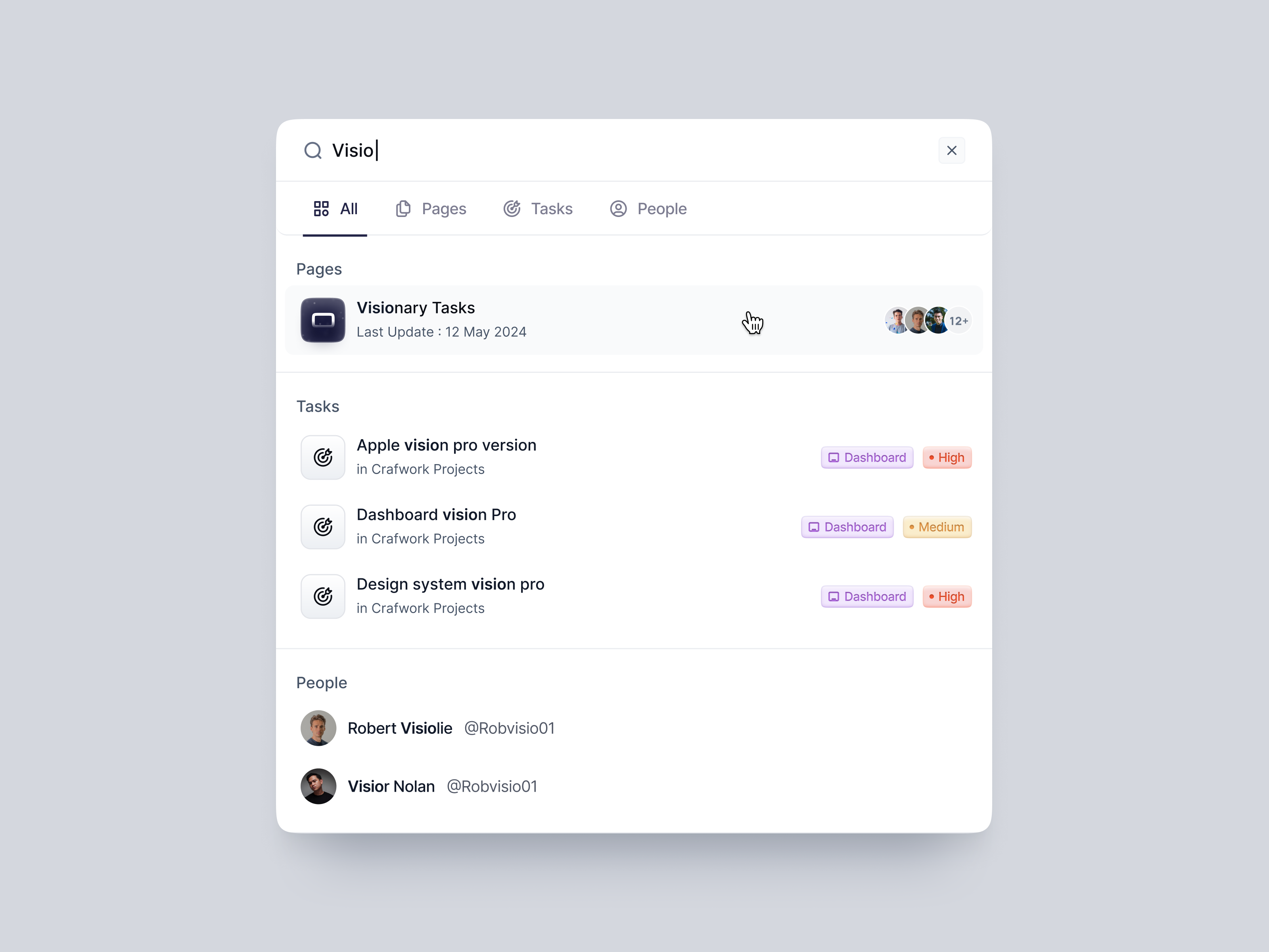 Quick Search - Task Management Dashboard by Ali Husni for Enver Studio ...