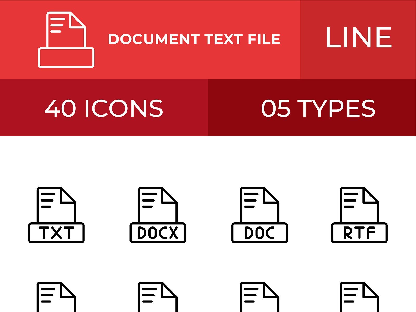 Set Document Text File Outline Icon by Muhammad Andy on Dribbble Set Document Text File Outline Icon by Muhammad Andy on Dribbble