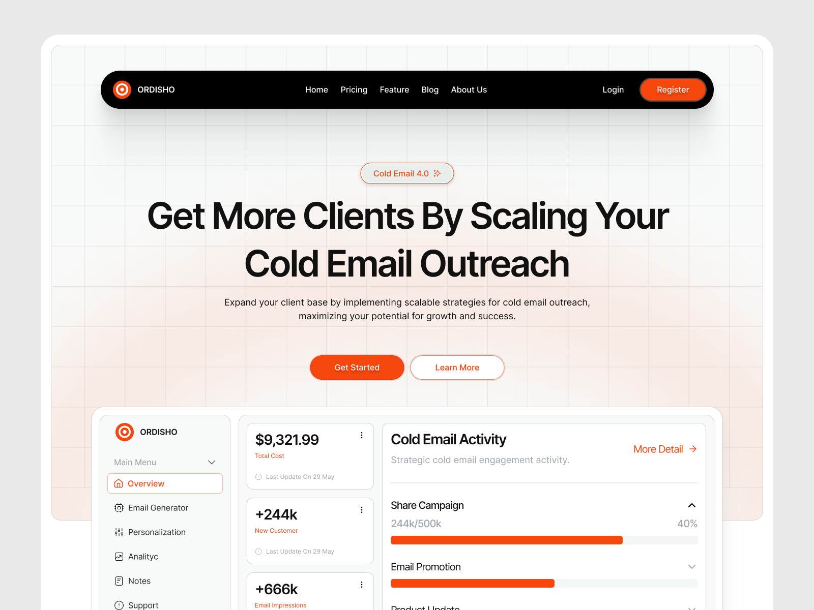 Cold Email - SAAS Landing Page by Vektora UIUX for Vektora on Dribbble