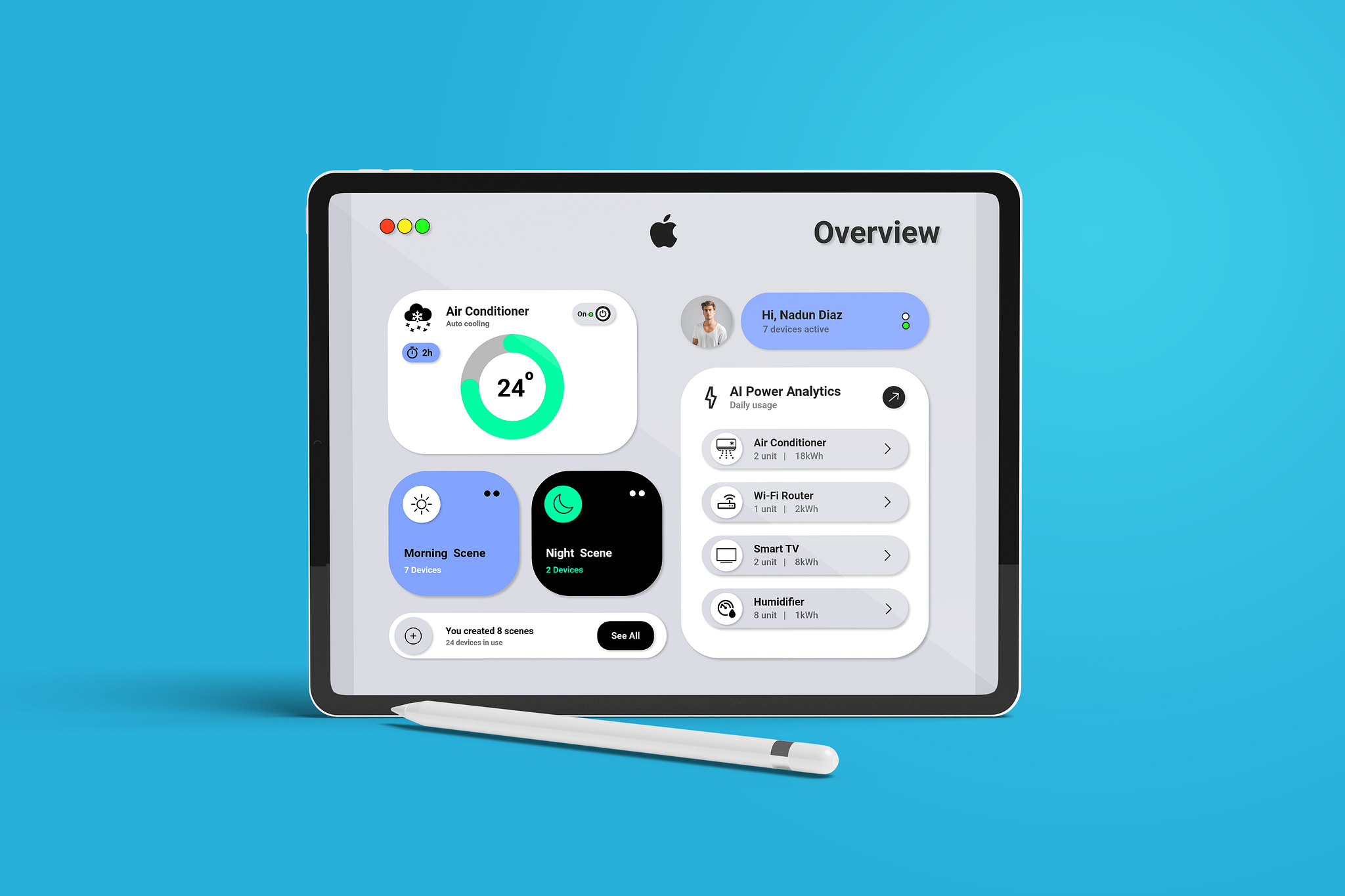 Smart Home Control Dashboard UI by Waruna Liyanapathirana on Dribbble