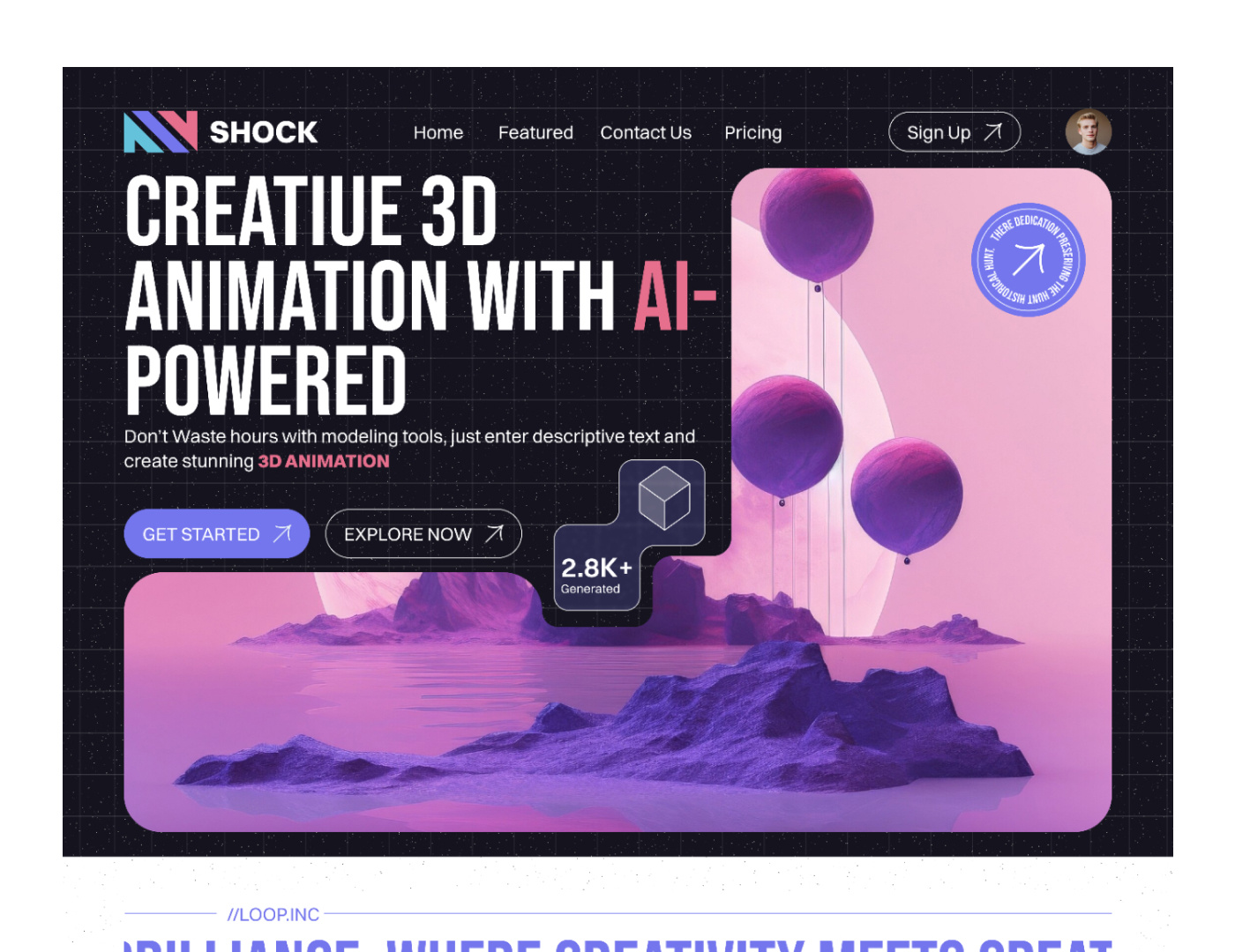 3D Animation Generate Website UI landing page by Mahmudul Hasan 🎨🔥 on ...