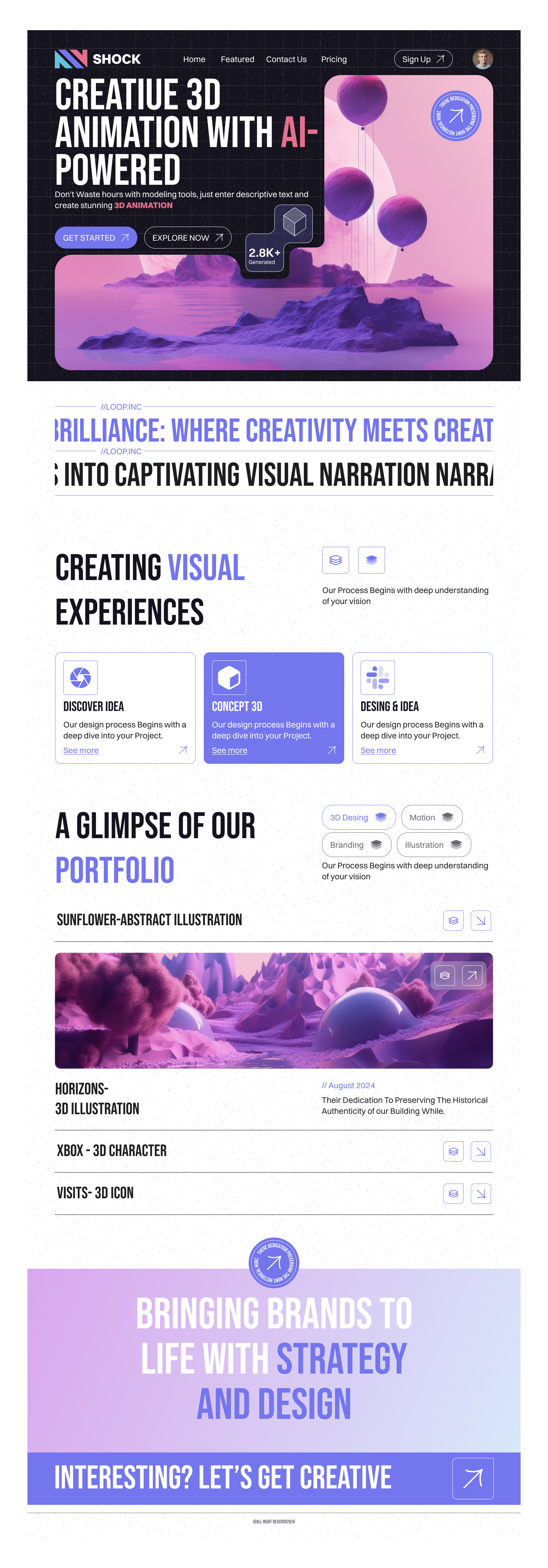 3D Animation Generate Website UI landing page by Mahmudul Hasan 🎨🔥 on ...