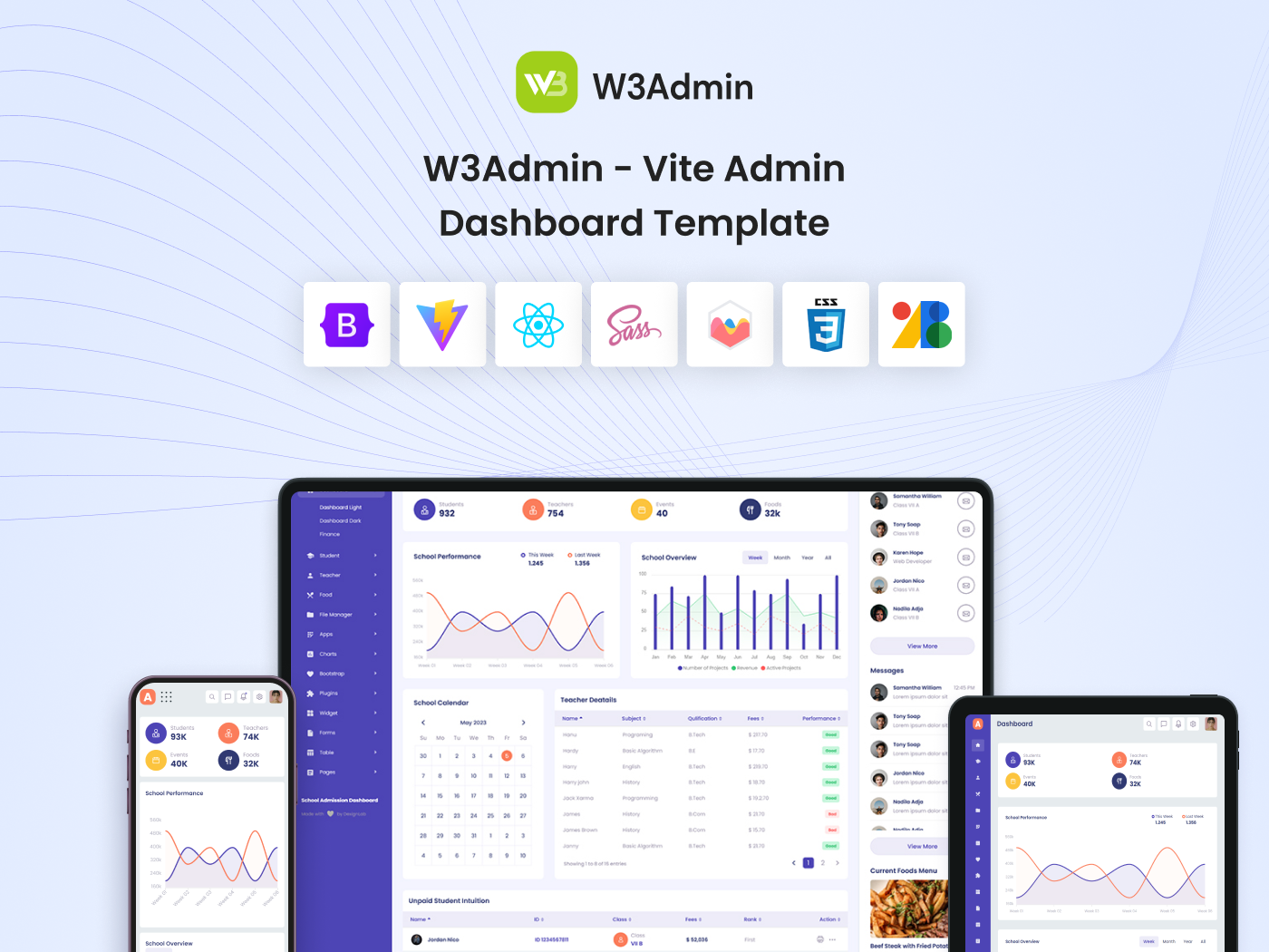 W3Admin - Vite Admin Dashboard Template by Rahul Dev Sharma on Dribbble W3Admin - Vite Admin Dashboard Template by Rahul Dev Sharma on Dribbble