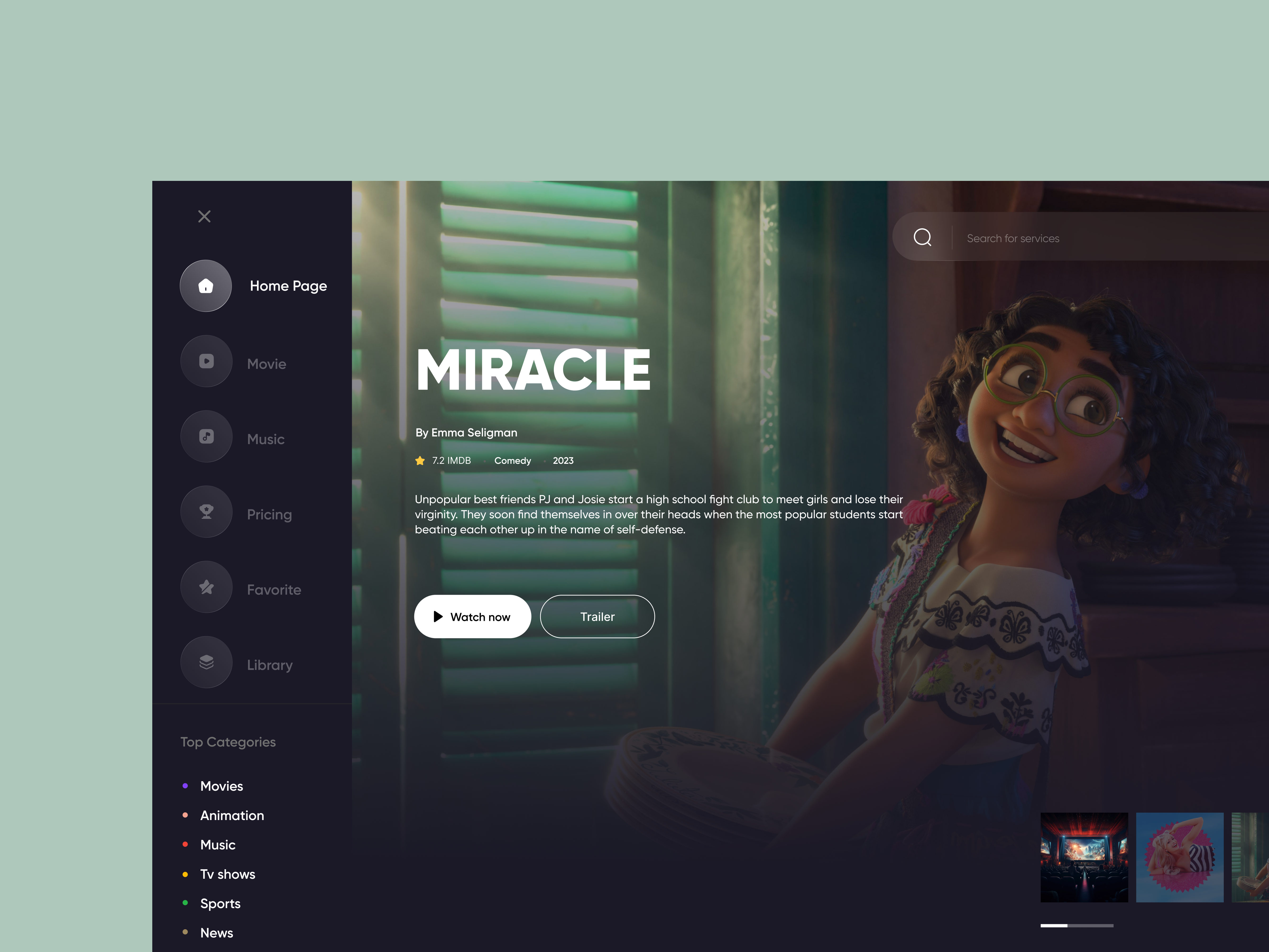 Video streaming website UI design by Roohi Koohi on Dribbble