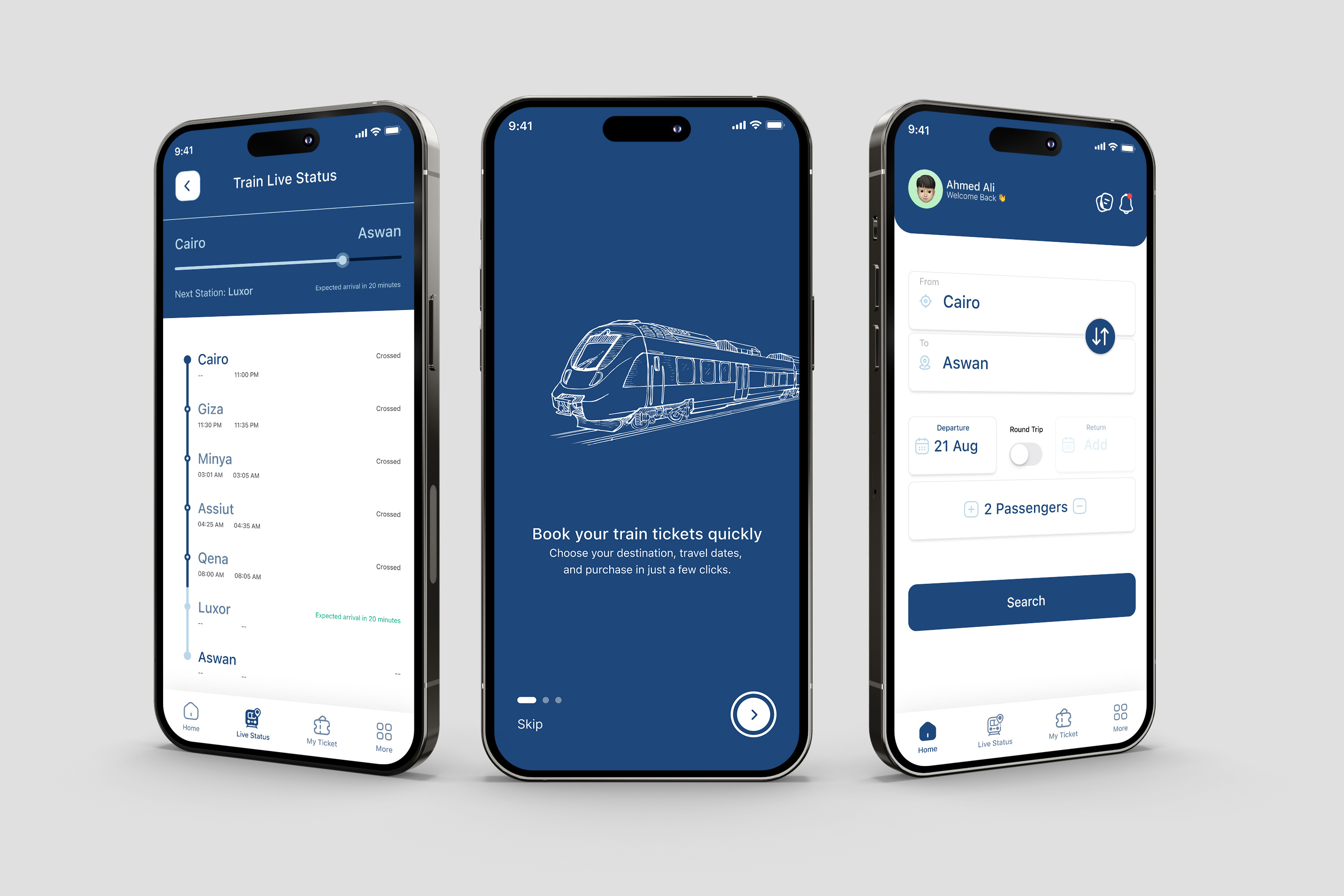 Mobile Train Booking App UI Design by Yousef Abdelmoaty on Dribbble