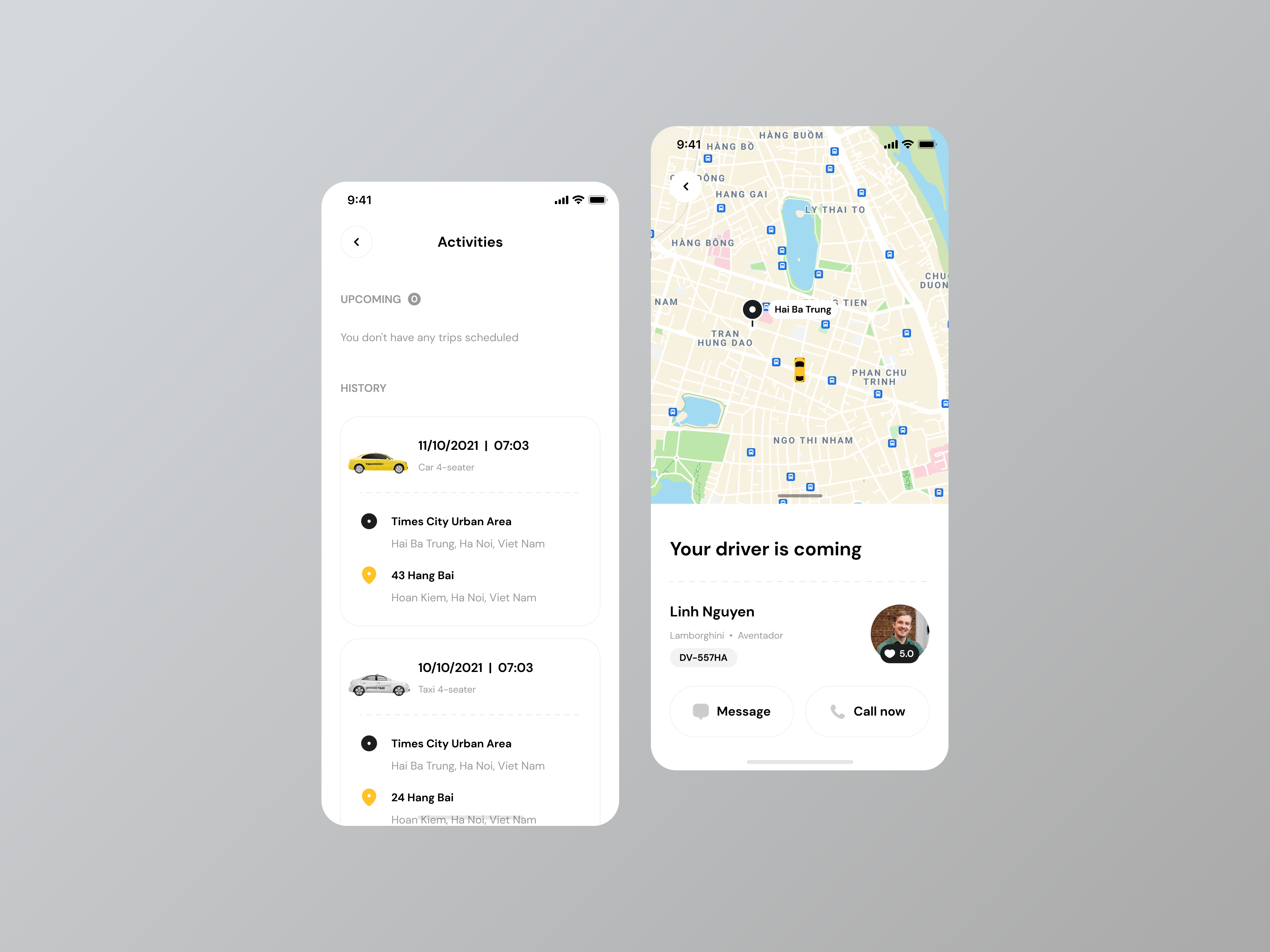 Taxi Mobile Application UI Design by Roohi Koohi on Dribbble
