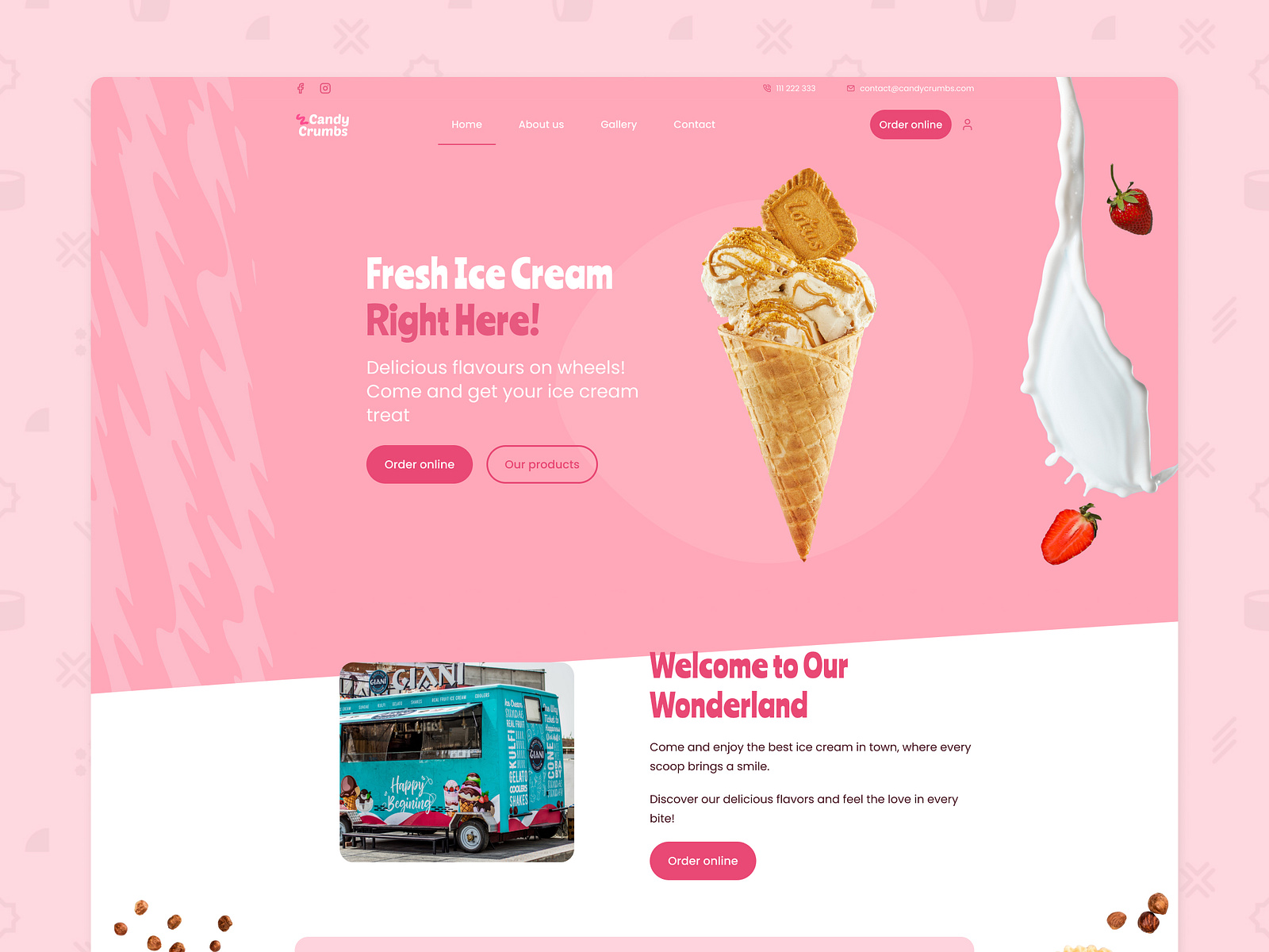 Redesign of Ice Cream Website Template by Gosia Brandt on Dribbble